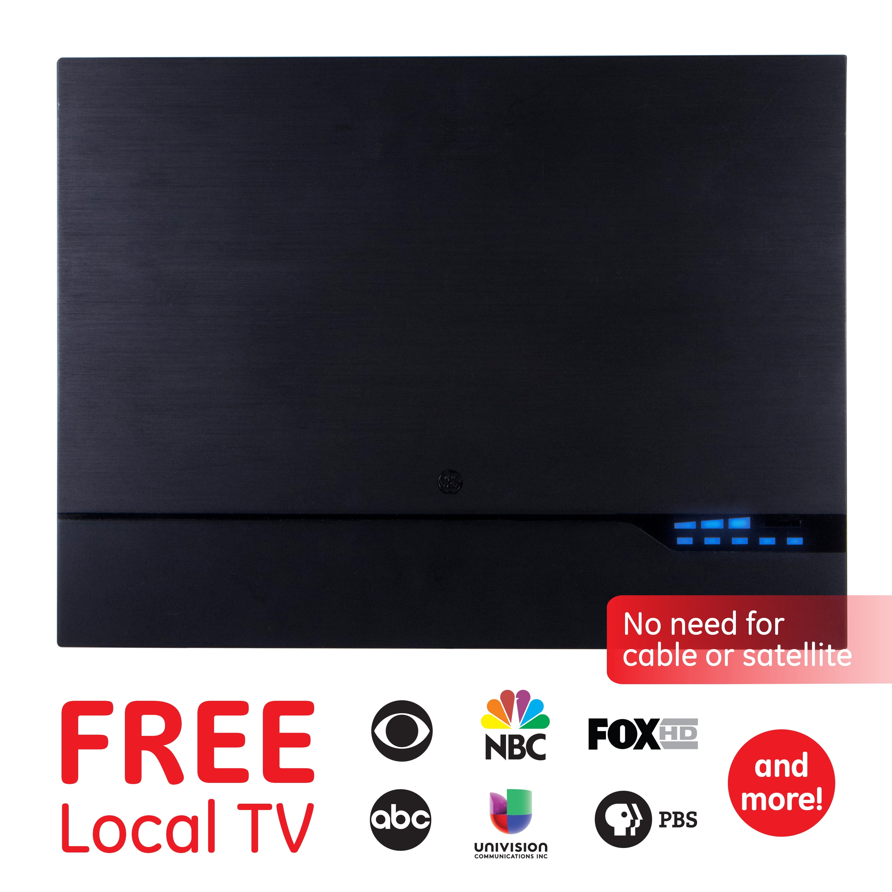 GE Signal Finder Amplified HDTV Antenna, 60-mile range, VHF UHF 1080P ...