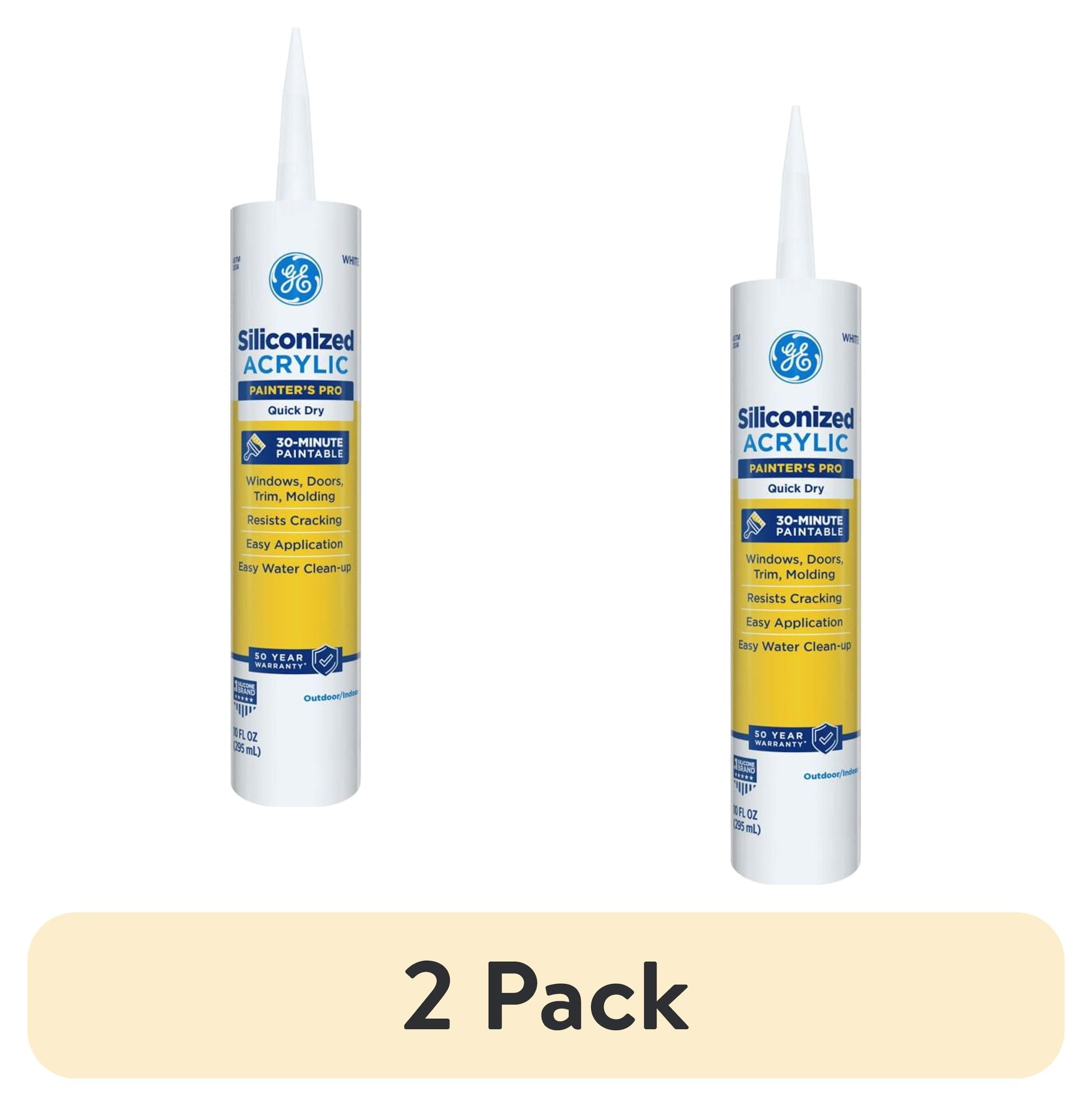 (2 pack) GE Siliconized Acrylic Painters Pro Sealant Quick Dry, Pack of ...