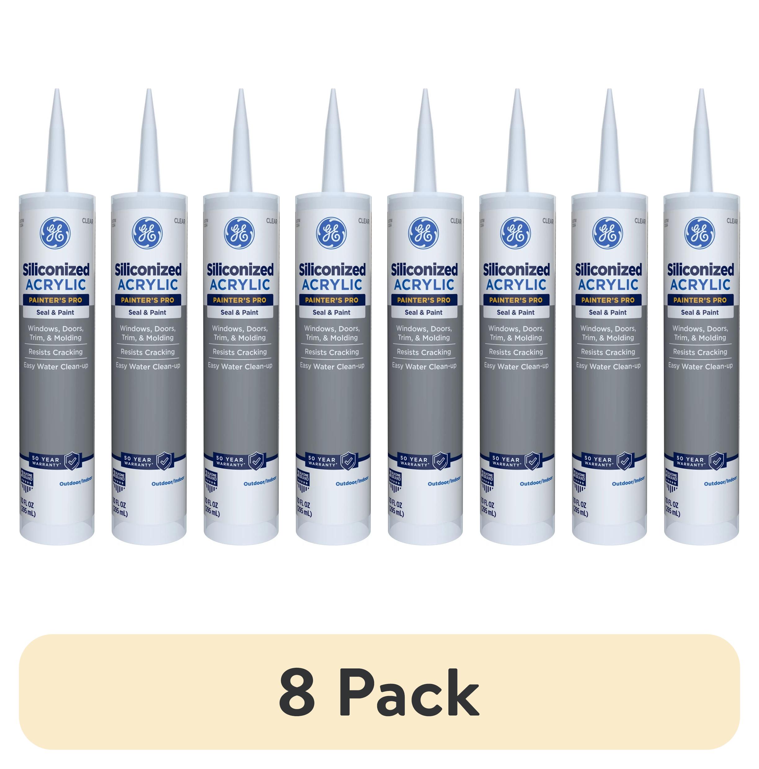 (8 pack) GE Siliconized Acrylic Painters Pro Sealant Seal & Paint, Pack ...