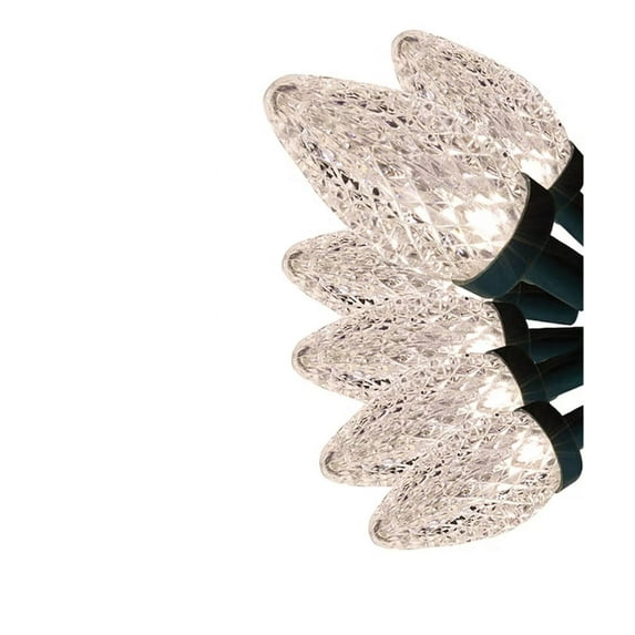 GE StayBright Random Sparkle 50 LED C-9 Warm White Lights Green Wire 24 ...