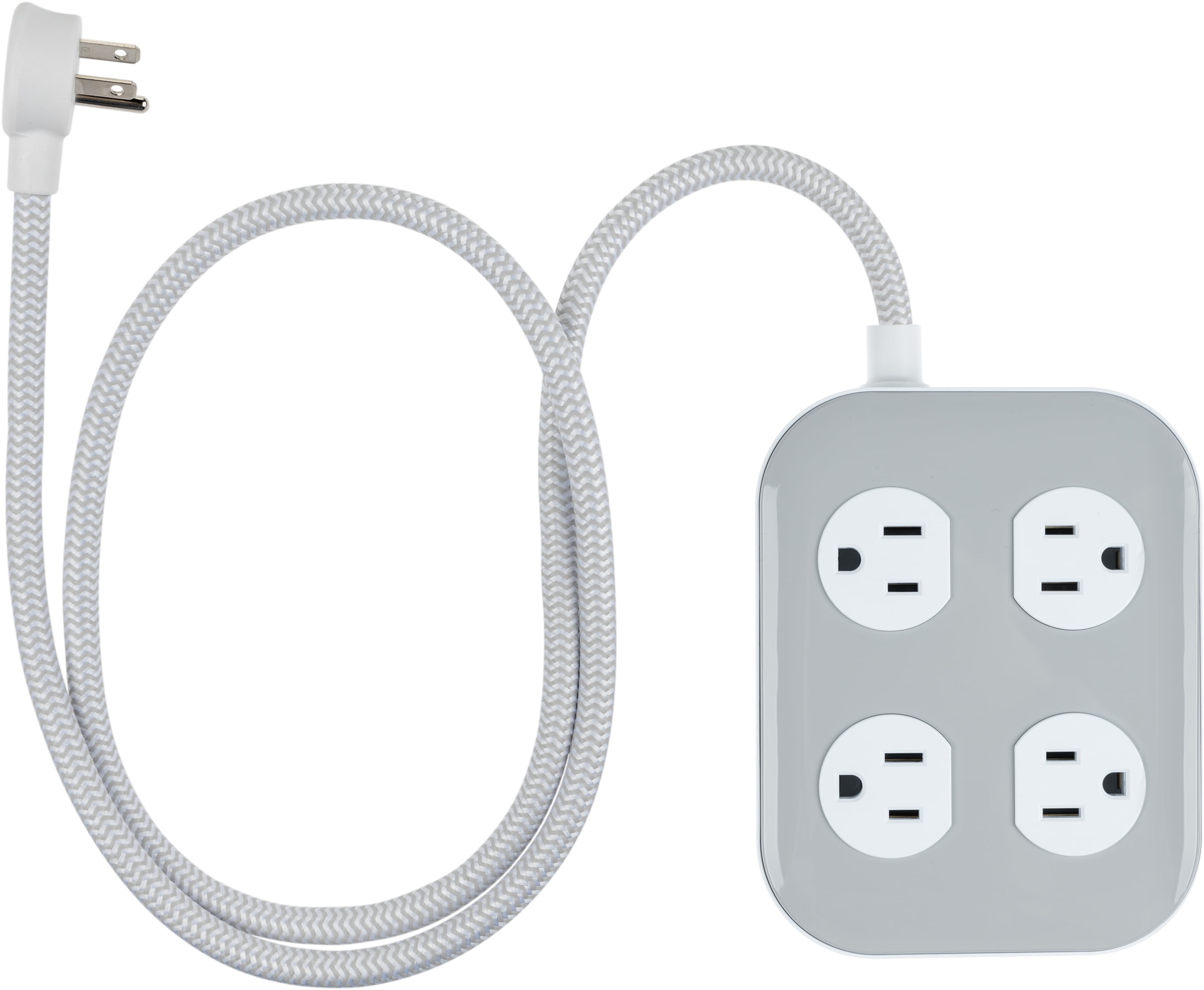 GE Surge Protector, 10 Outlets, 2100J,14AWG Braided Cord, 4ft, Gray ...