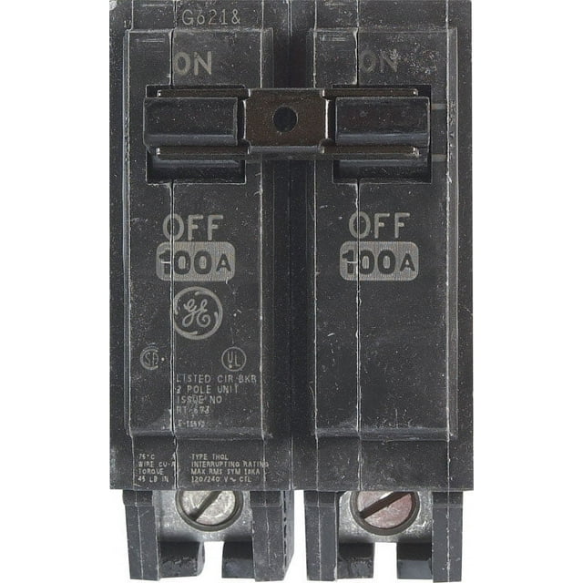 GE Electrical THQL21100 Double Pole Circuit Breaker, 100 Amp, 2 ...