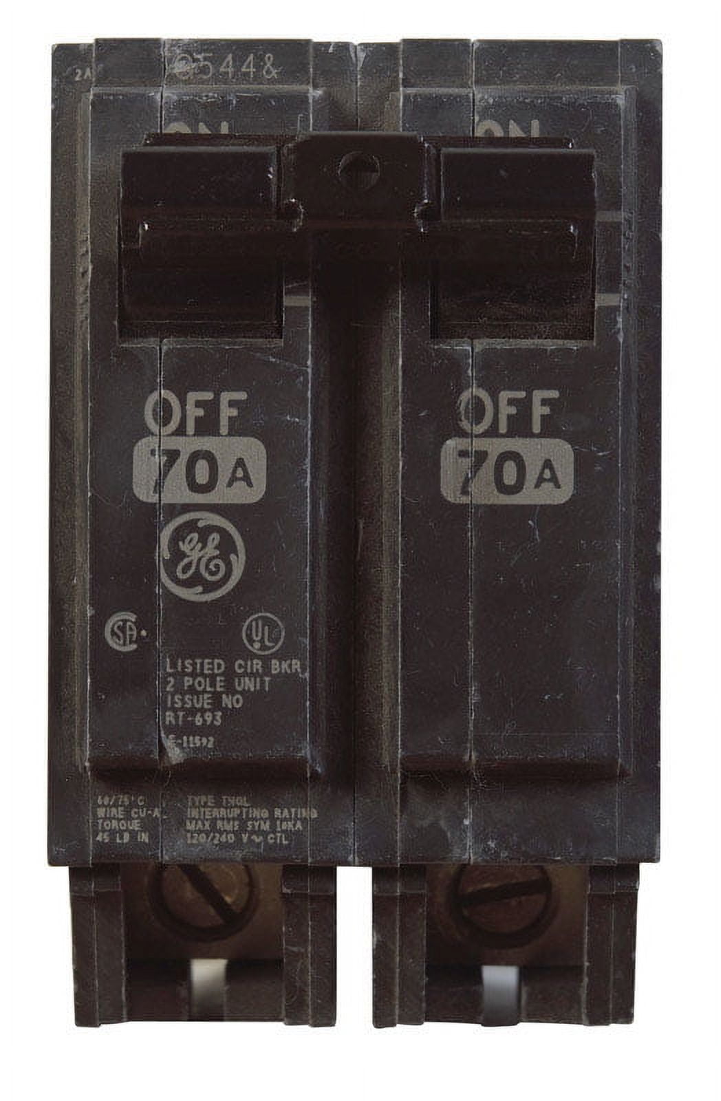 Ge Circuit Breaker,70A,Plug In,120/240V,2P THQL2170 - Walmart.com