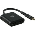 GE USB-C to Dual HDMI Adapter Black 4K at 60Hz, Supports 2 HDMI ...
