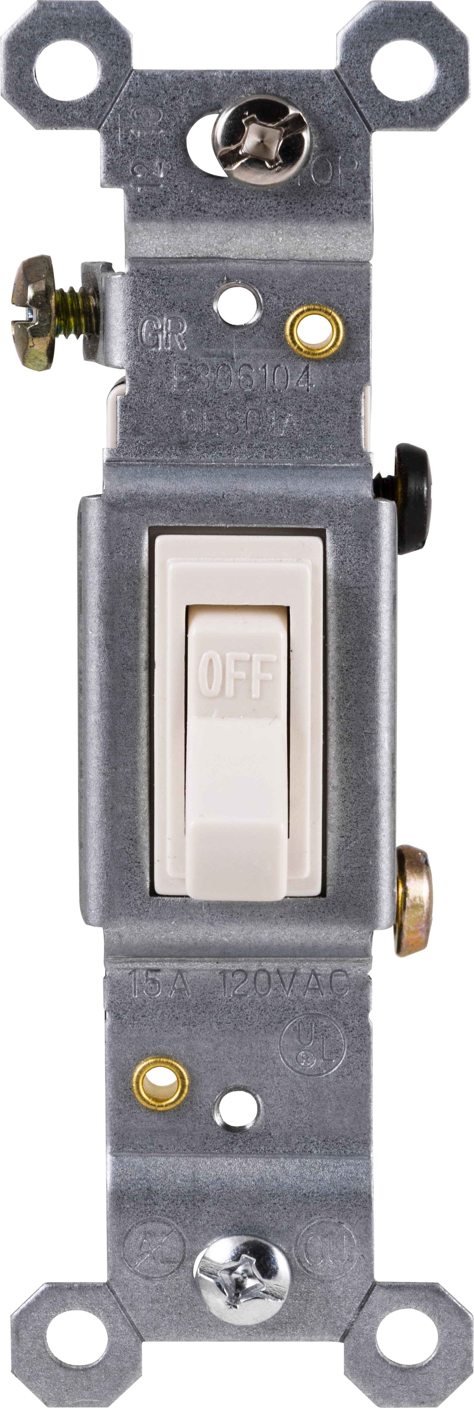 GE UltraPro Single-Pole Grounding Toggle Switch, Light Almond, 18268 ...