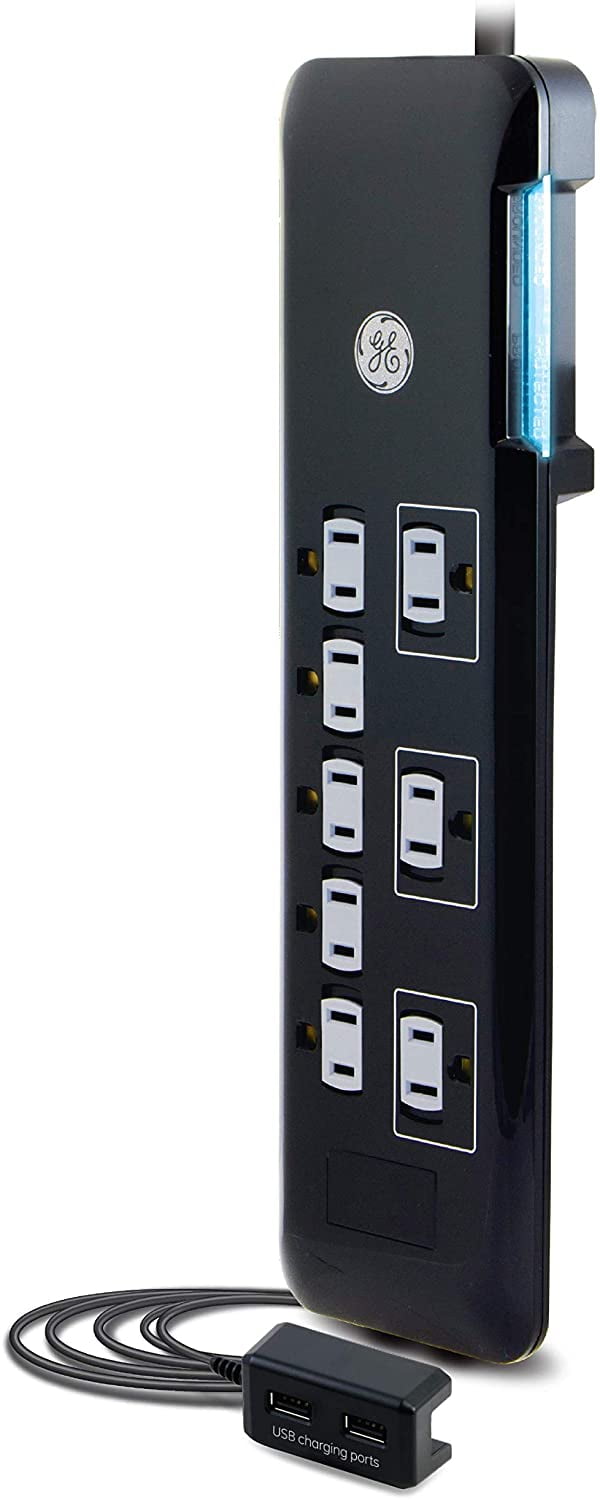 General Electric UltraPro Surge Protector, 8 Outlets, 2 USB Ports, 4ft ...