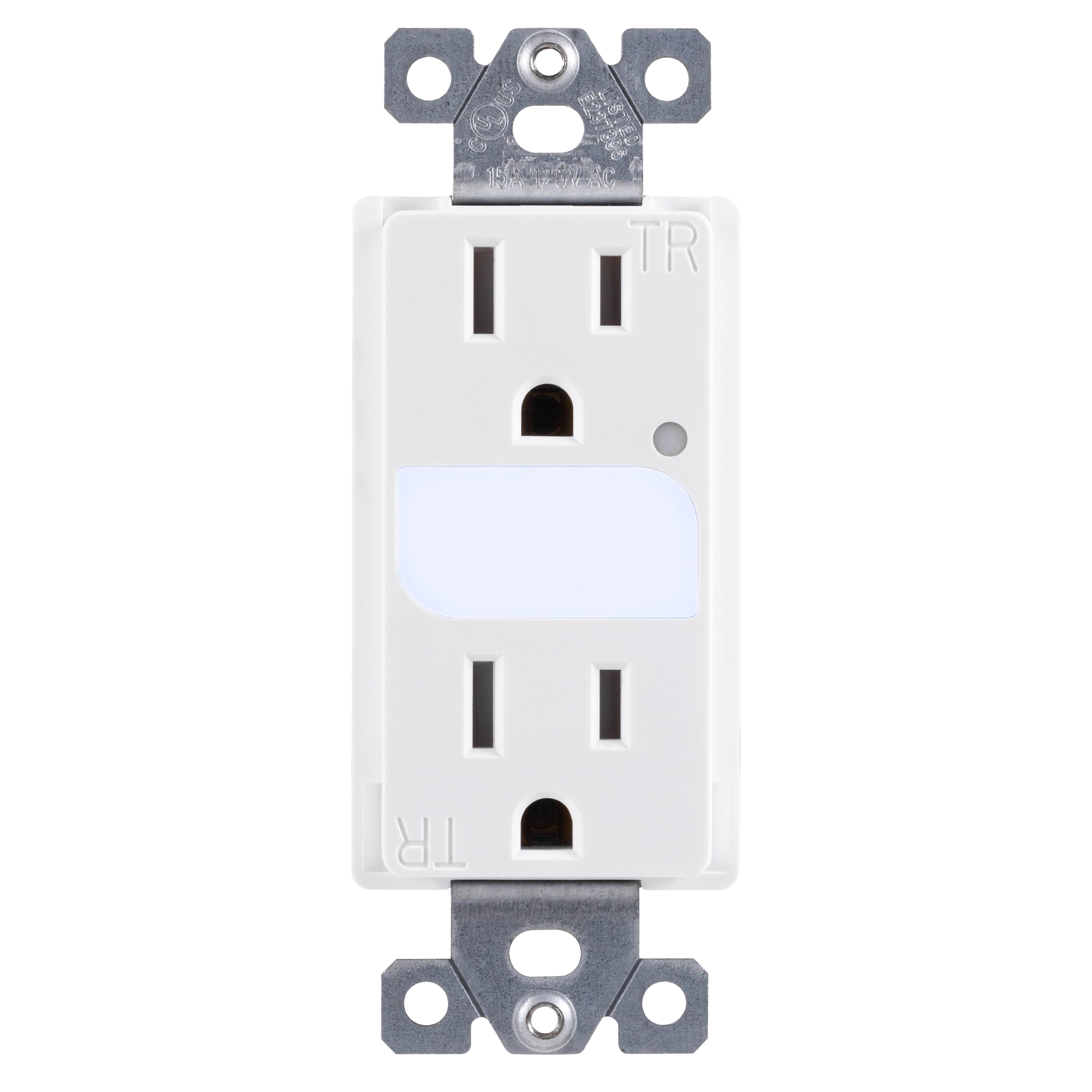 GE UltraPro in-Wall Receptacle with Light-Sensing Night Light, 15A ...