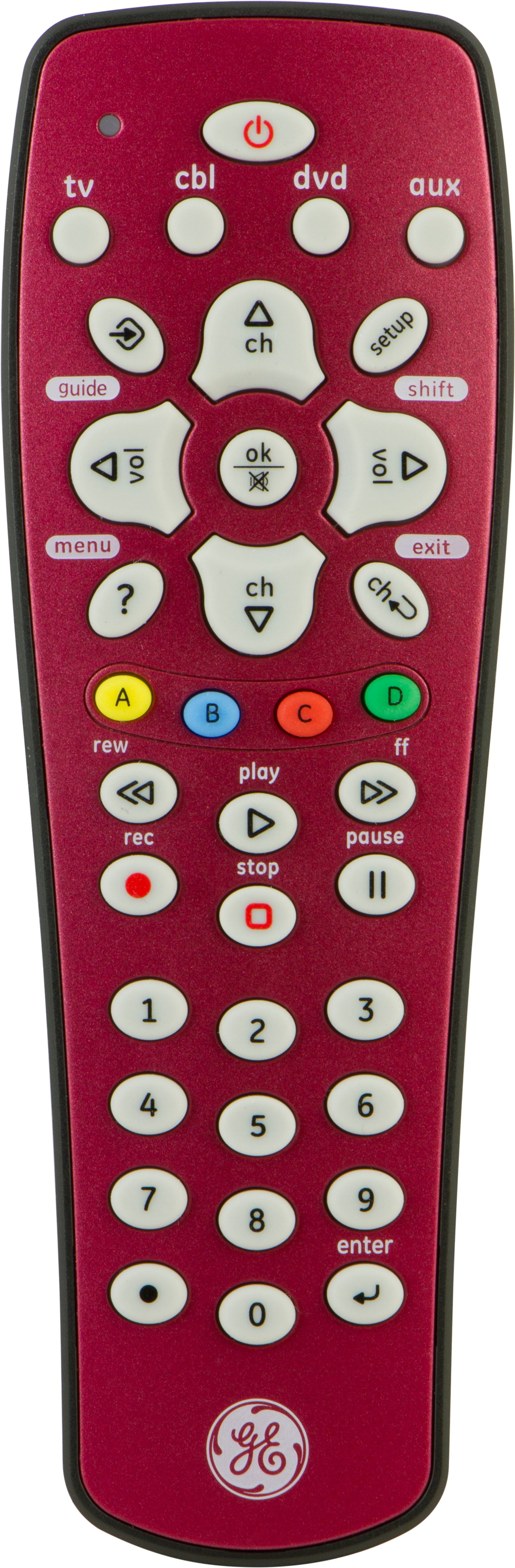 GE Universal Remote, 4-Device, Red, 12404 - Walmart.com