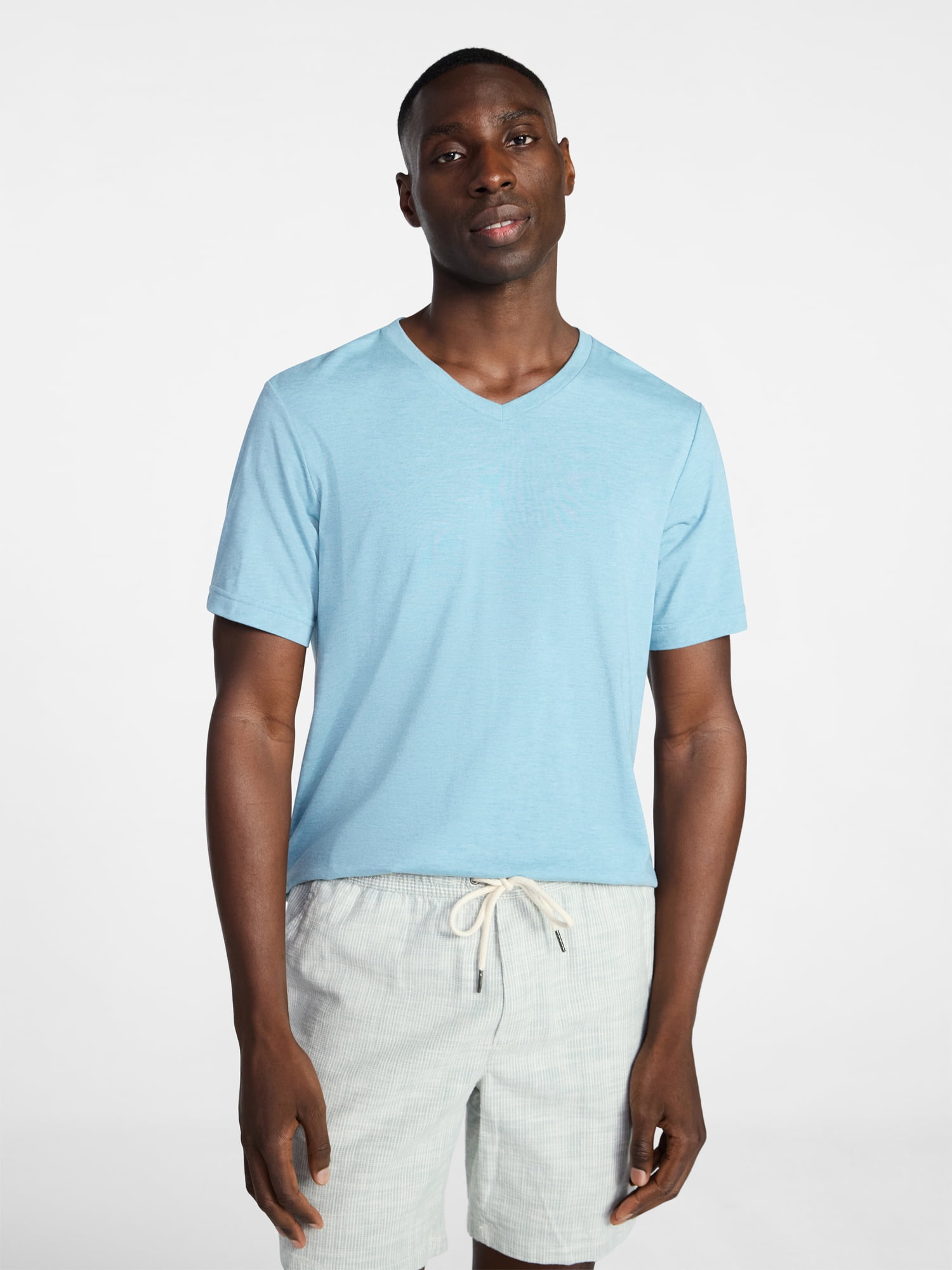 George Men's & Big Men's Relaxed Fit Short Sleeve V-Neck Tee, Sizes S ...