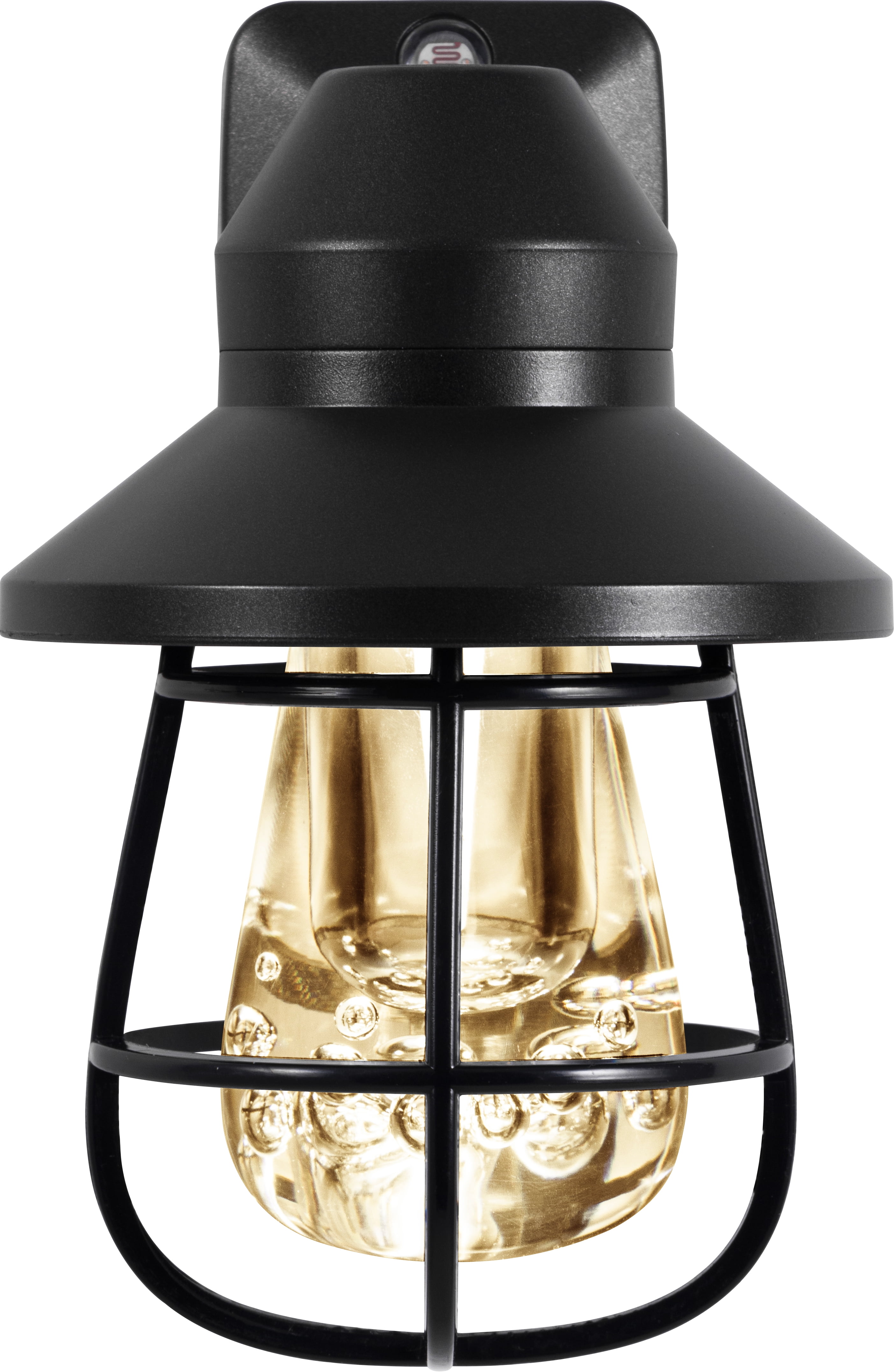 GE Vintage LED Night Light, Plug in, Light Sensing, Black Cage, 4.94 in ...
