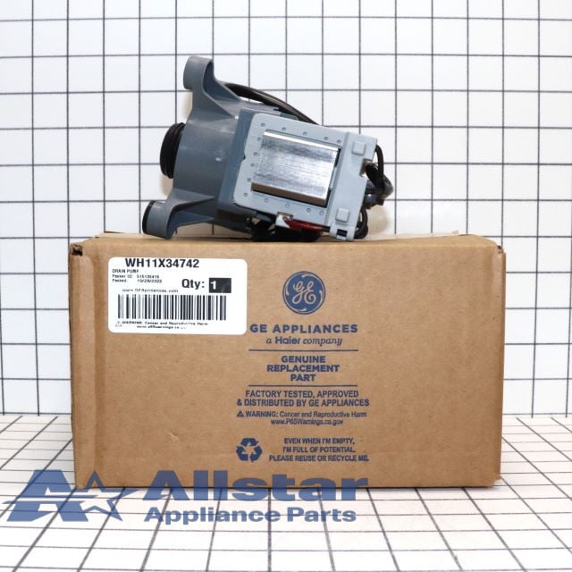 GE Genuine OEM Washing Machine Drain Pump Part # WH11X34742, Replaces ...