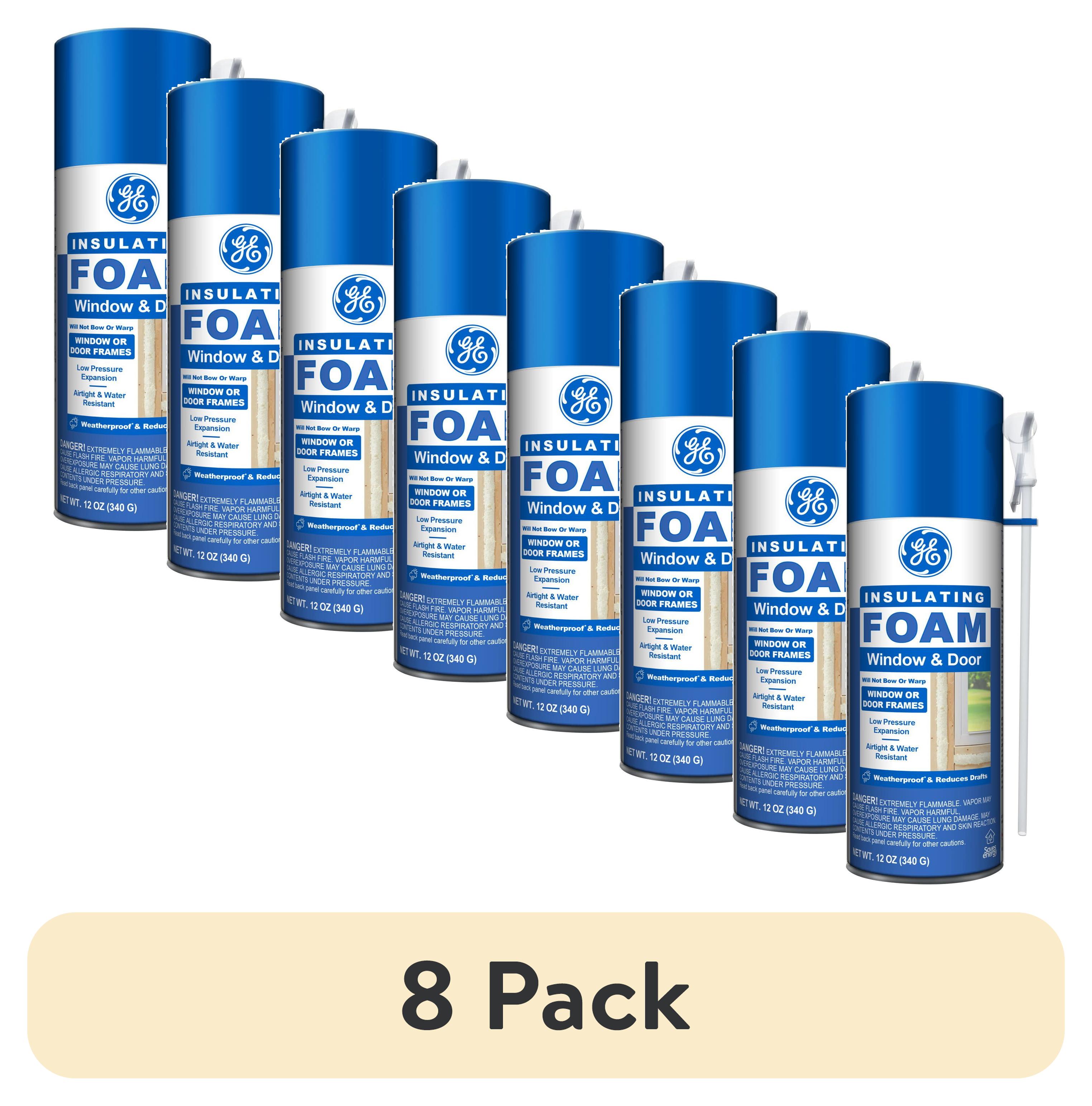 (8 pack) GE Window & Door Insulating Foam, Pack of 1, Yellow 12 oz Can ...
