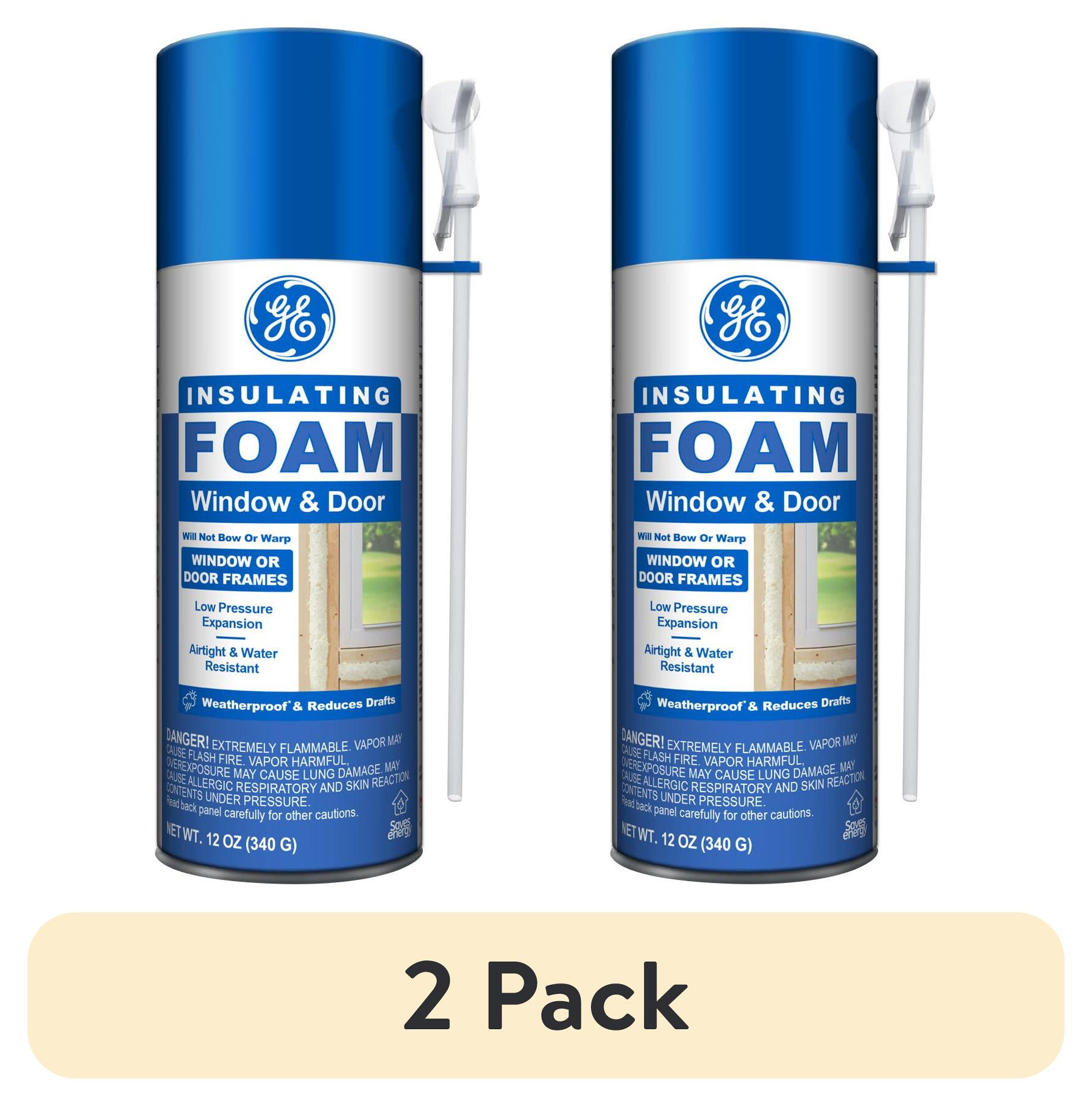 (2 pack) GE Window & Door Insulating Foam, Pack of 1, Yellow 12 oz Can ...