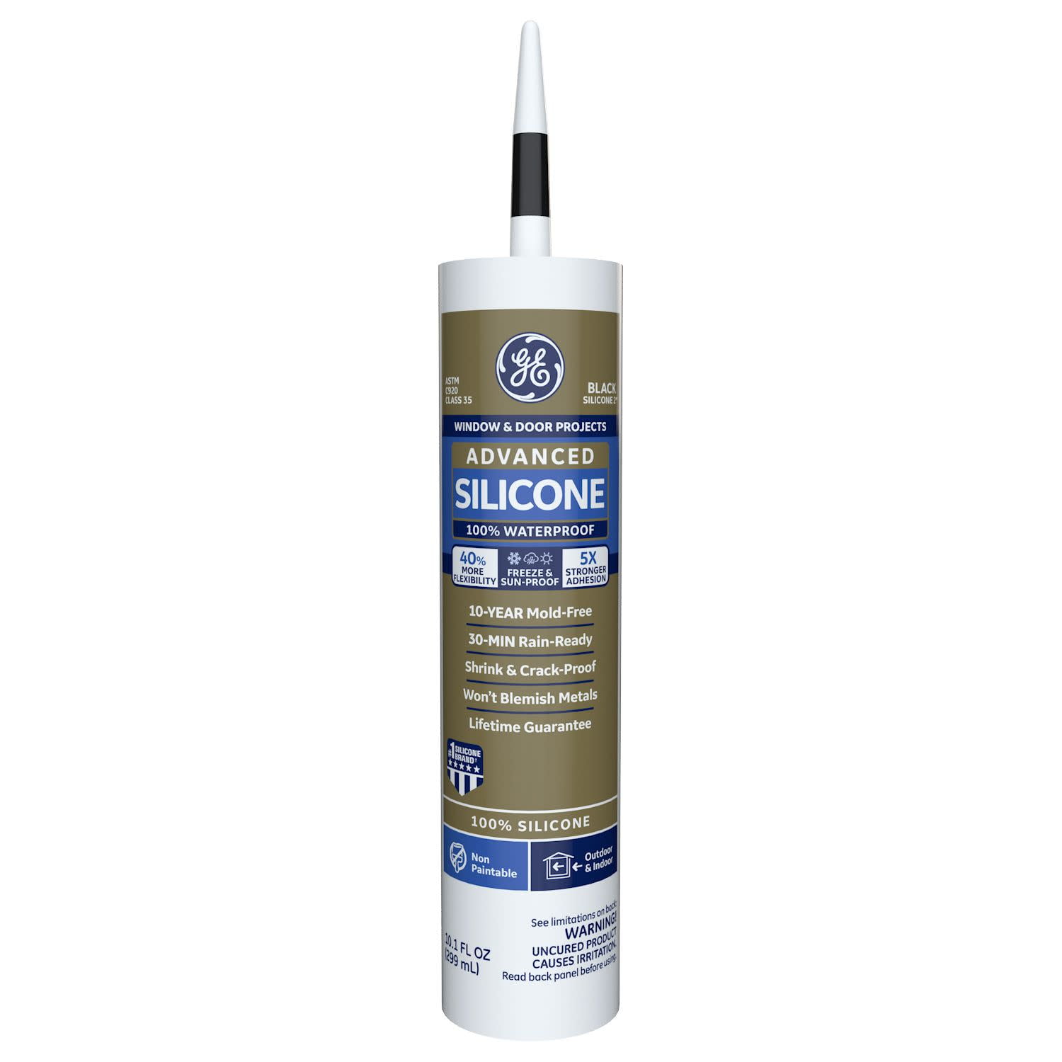 GE Window & Door Silicone II Sealant, Black, 10.1 oz. - Walmart.com