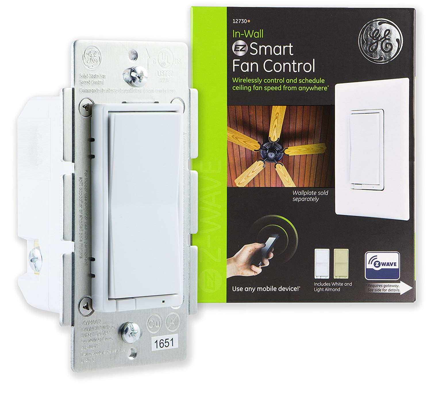 GE Z-Wave In-Wall Smart Fan Speed Control, Hub Required, 12730 ...