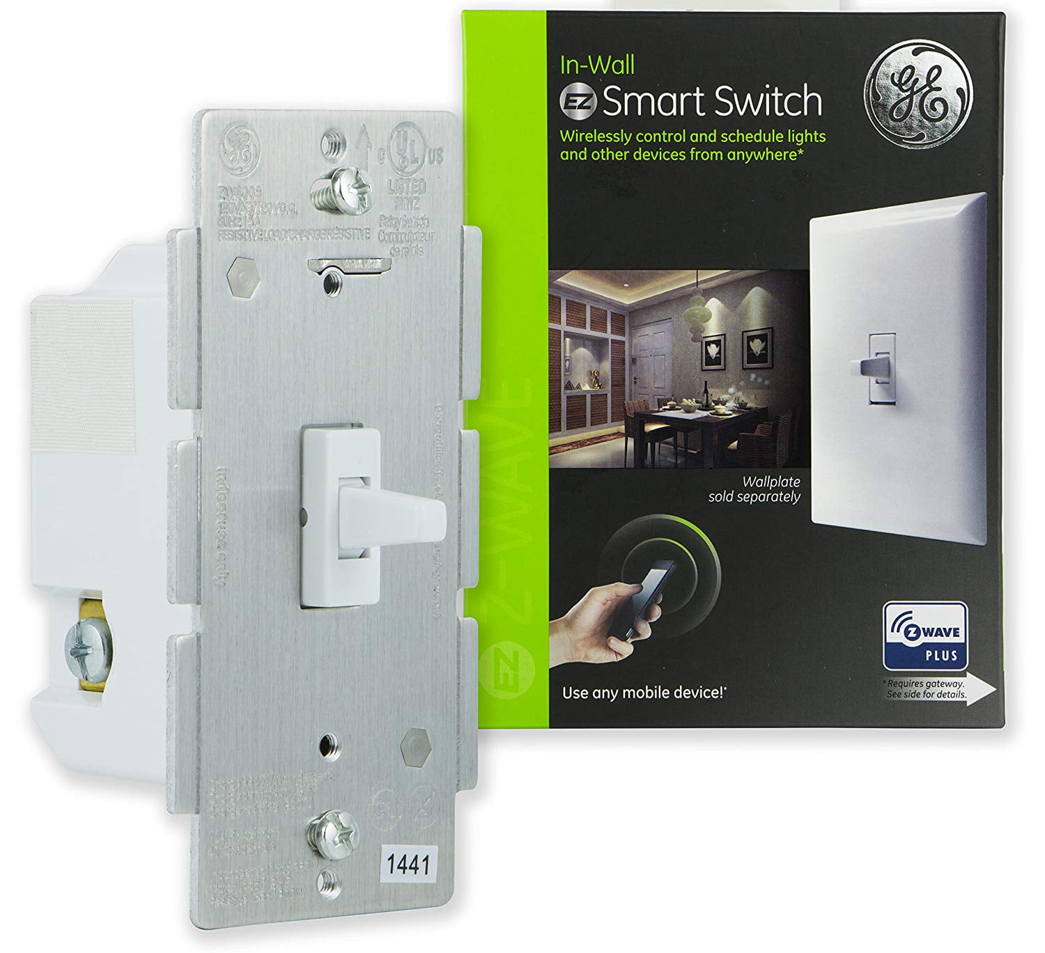 GE Z-Wave Plus In-Wall Smart Toggle Switch, Hub Required, 14292 ...