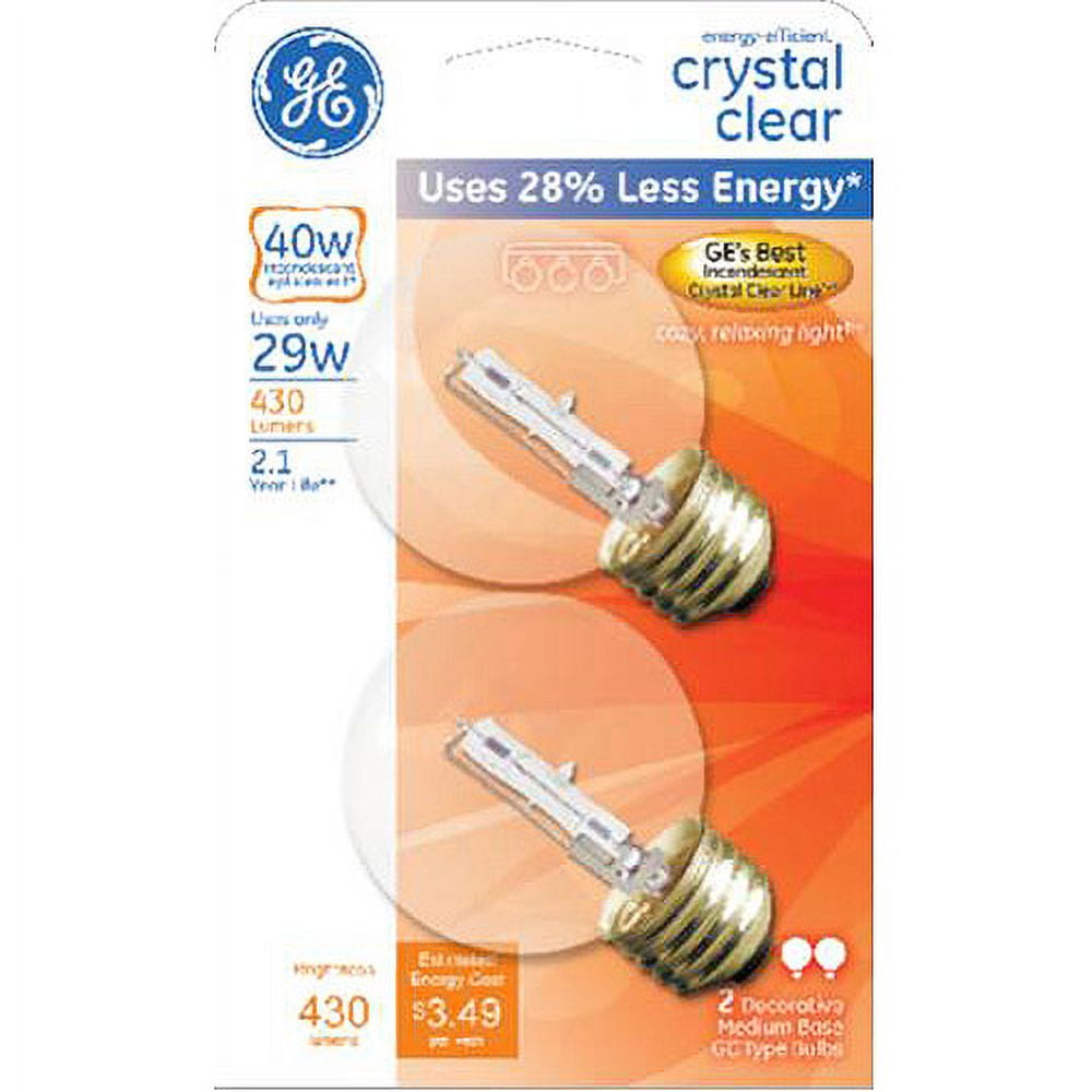 GE halogen 29 watt G16.5 2-pack - Walmart.com
