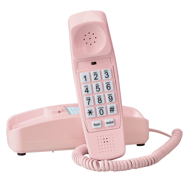 Golden Eagle Trimstyle Pink Corded Phone - Walmart Business Supplies