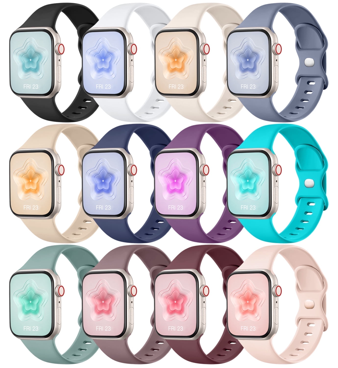 GEAK 12 Pack Compatible with Apple Watch Bands 46mm 40mm 44mm 41mm 45mm ...