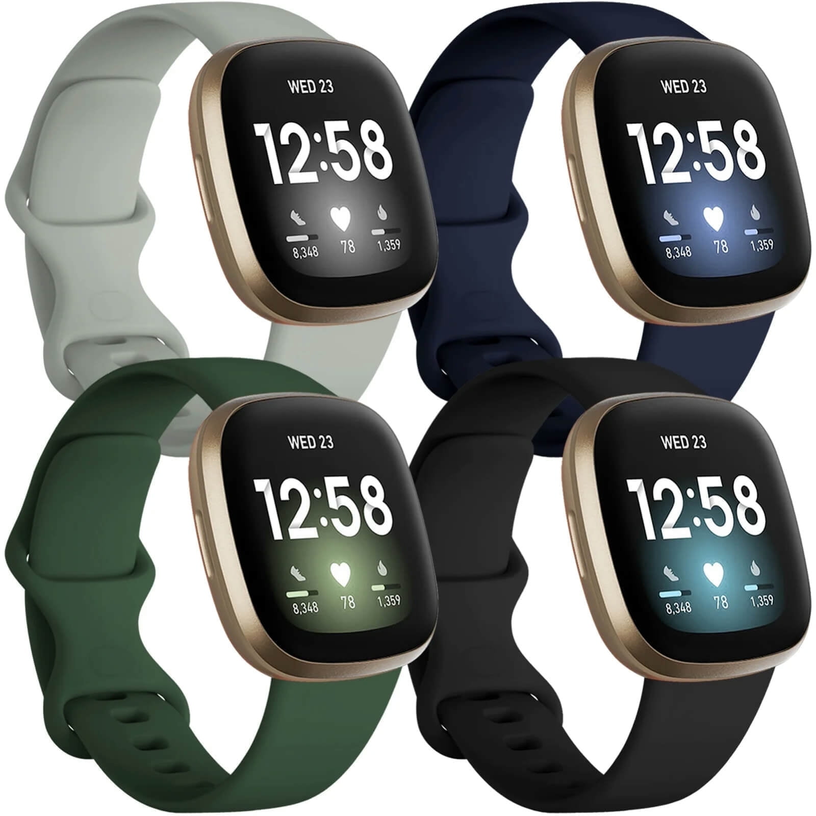 GEAK 4 Pack Replacement Wristbands Fits for Fitbit Versa 3/Versa 4 ...
