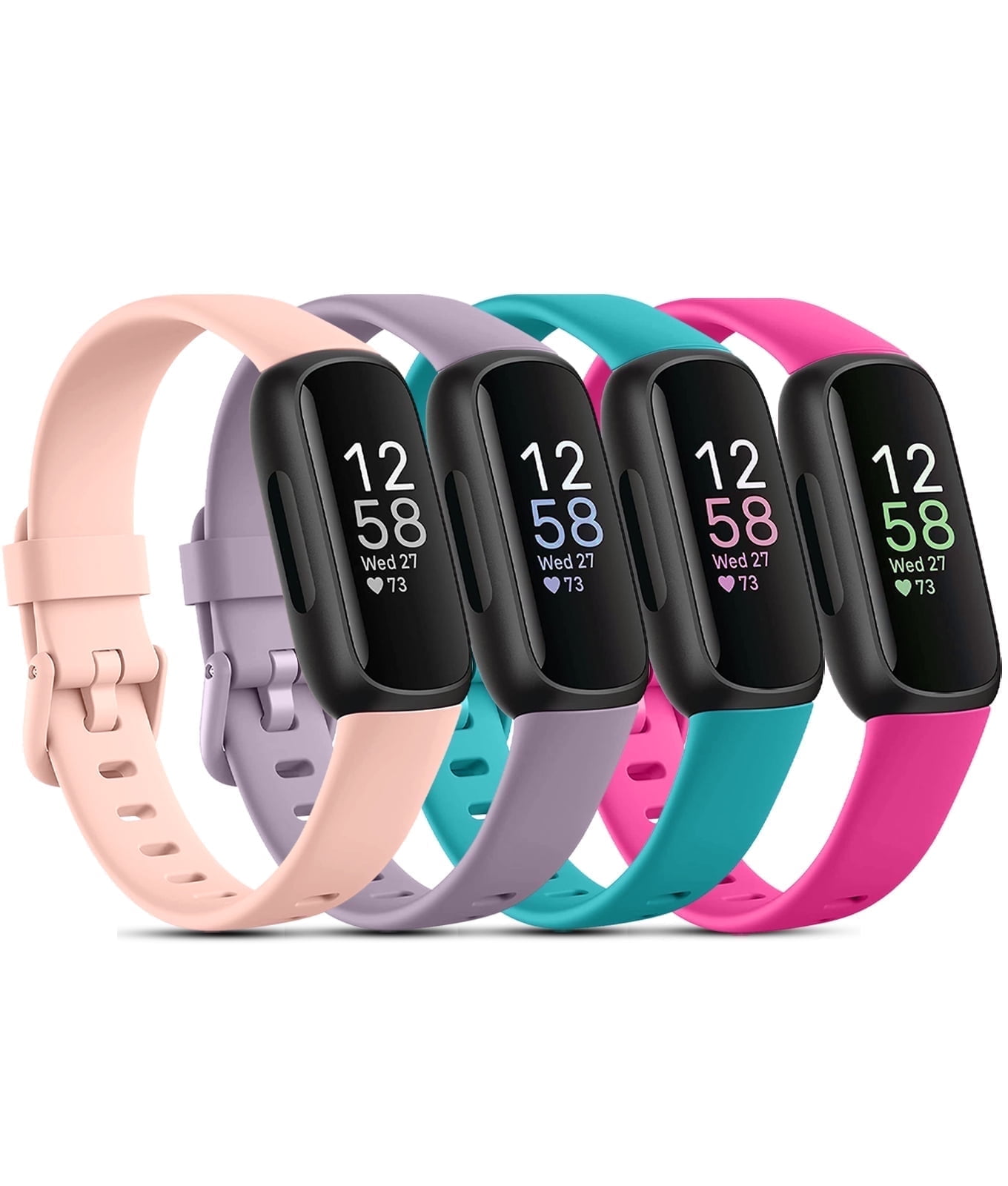 GEAK Replacement Wristbands Fits for Fitbit Inspire 3 Bands for Women Sport Silicone Watch Bands ...