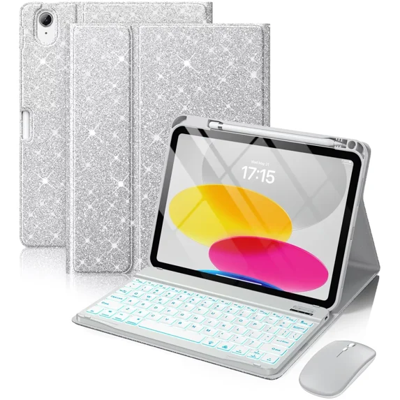 GEAK for iPad A16 Case with Keyboard Mouse Backlit, Wireless Detachable ...