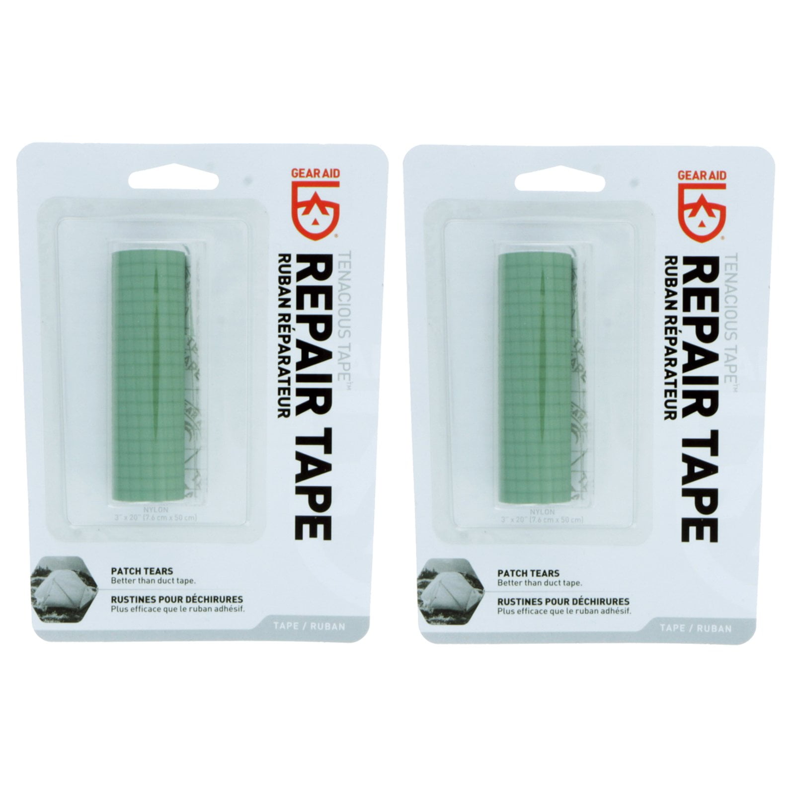 GEAR AID Tenacious Tape Sage Green Rip and Tear Repair (2 Pack ...