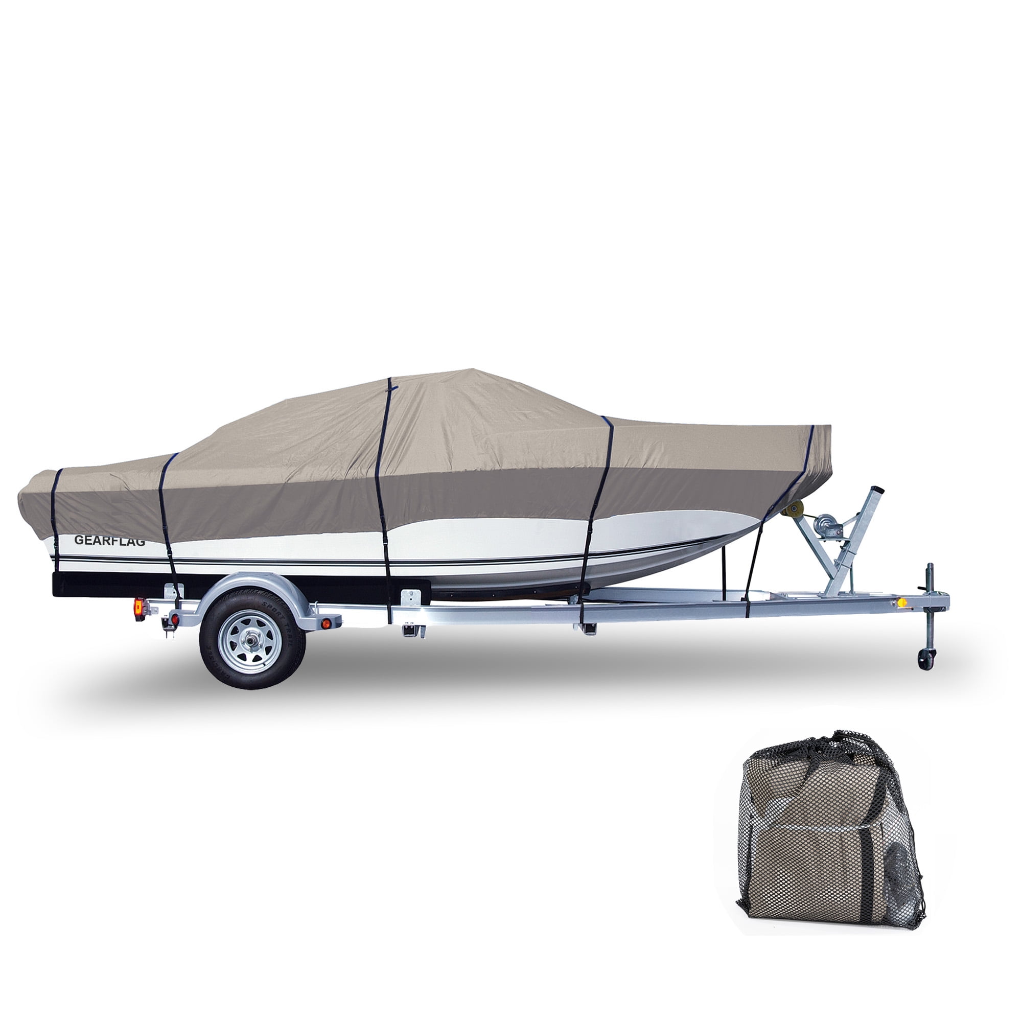GEARFLAG 600D Marine Grade Boat Cover for 14-16ft V-hull, Anti-UV ...