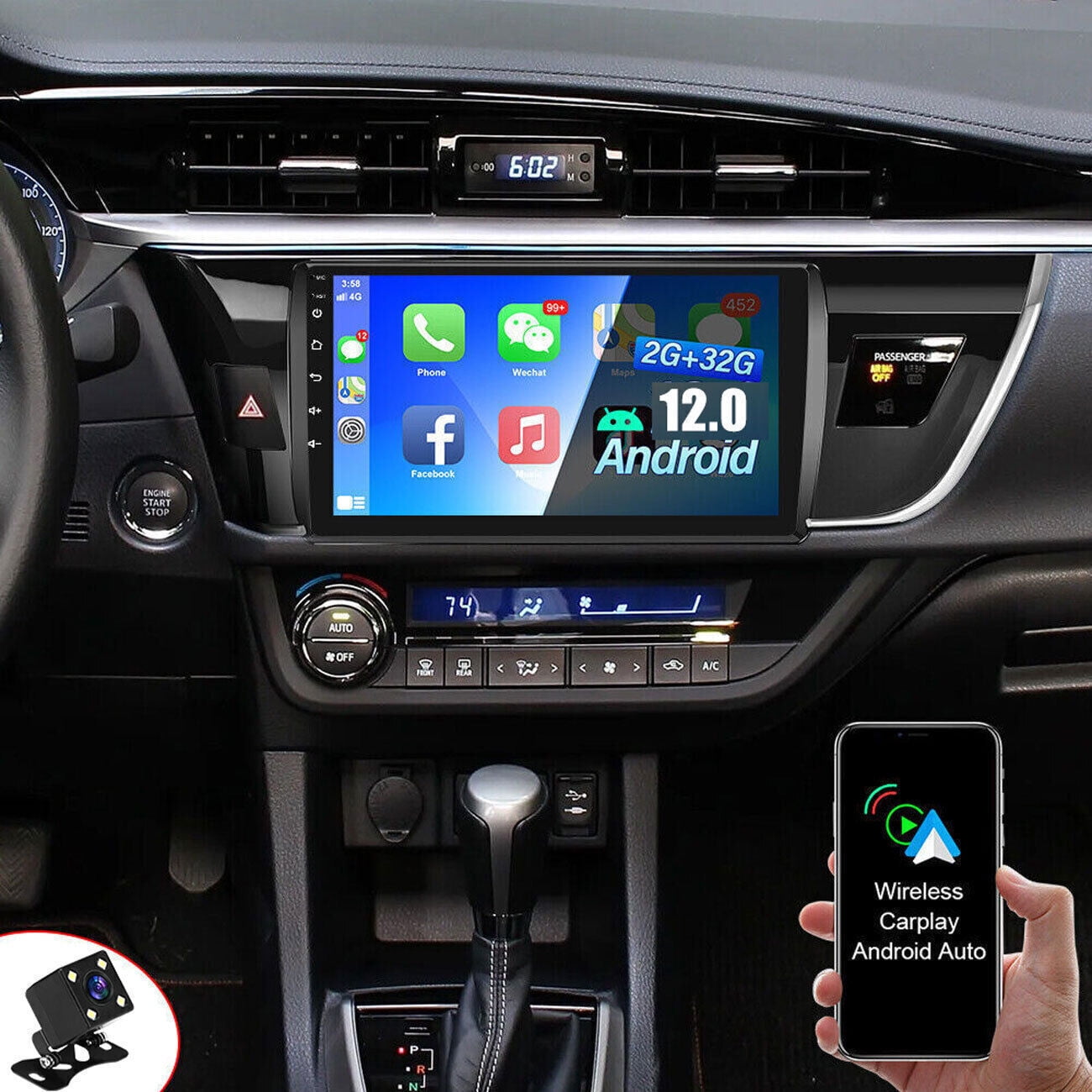 GEARTRIONICSPART For Toyota Corolla 2014-2016 10'' Car Stereo GPS Radio ...
