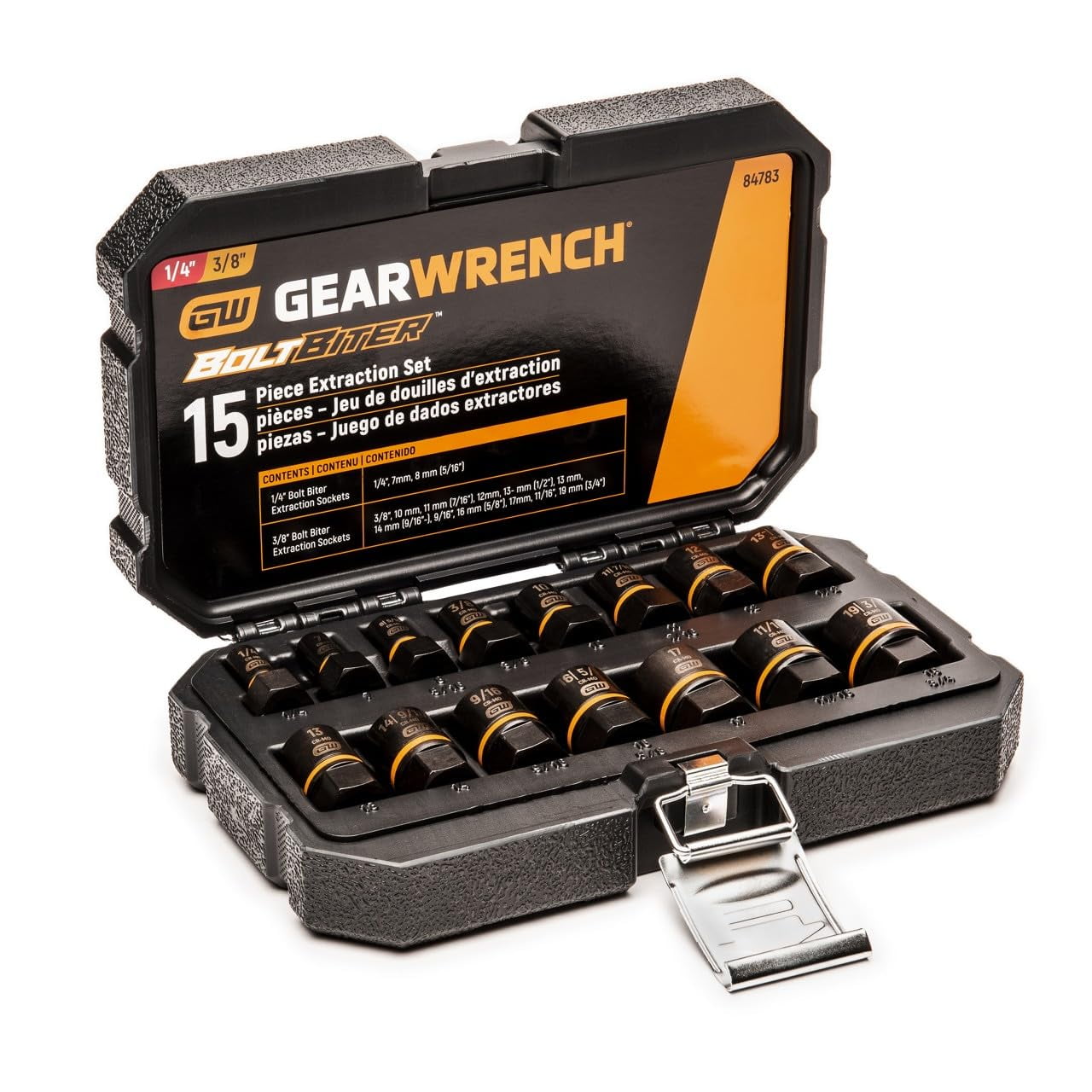 GEARWRENCH 15 Pc. 1/4" & 3/8" Drive Bolt Biter™ Impact Extraction Socket Set - 84783 C57 ...