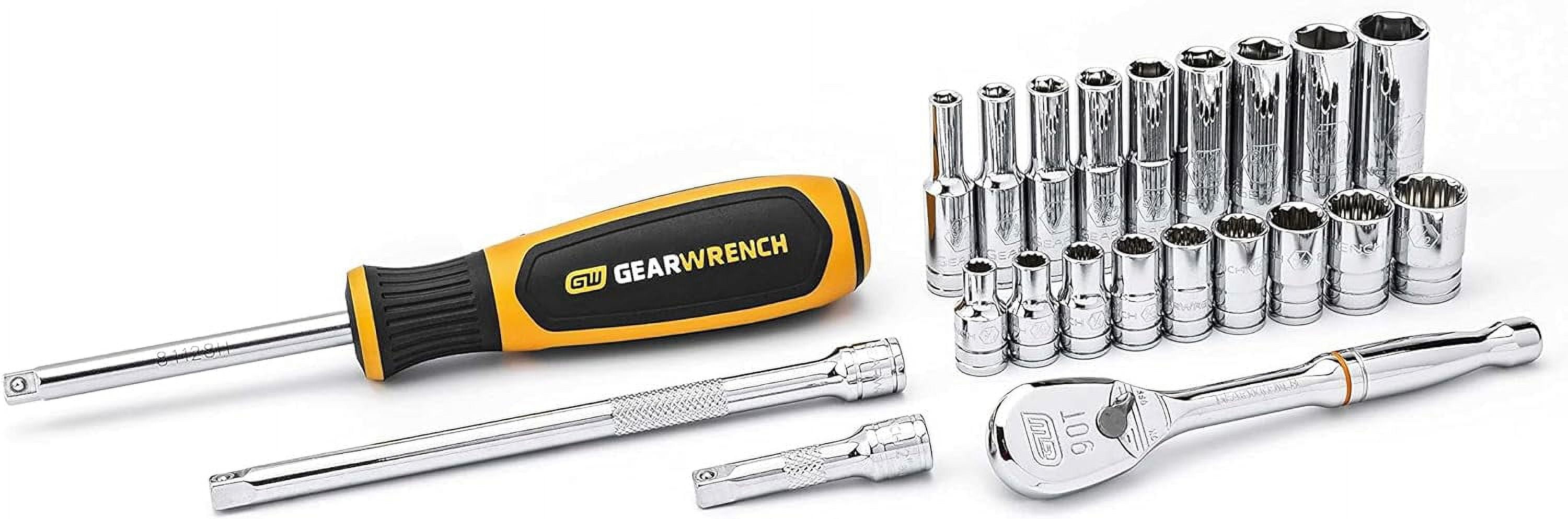 GEARWRENCH 22 Pc. 1/4" Drive 6 & 12 Pt. Standard & Deep Mechanics Tool ...