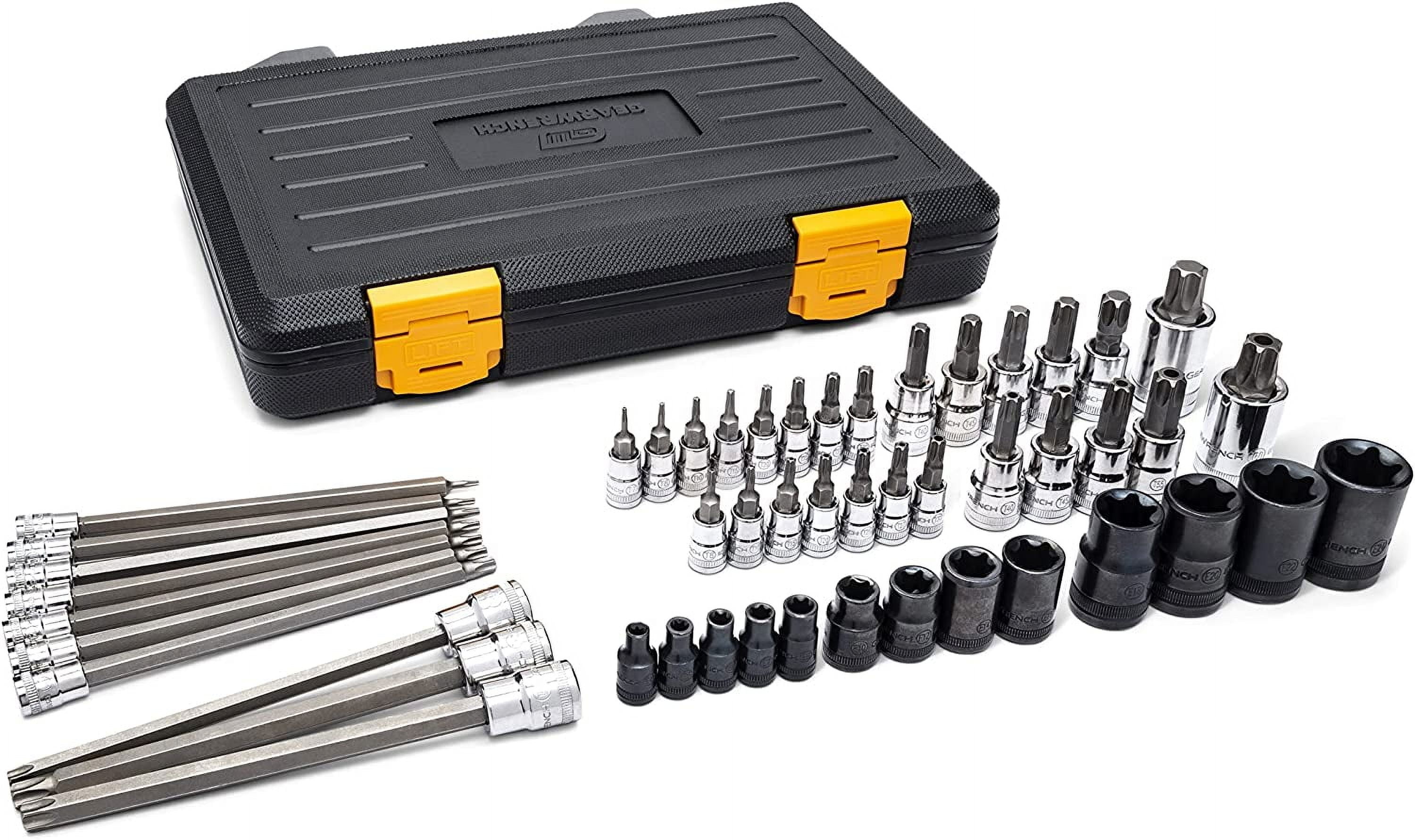 GEARWRENCH 49 Piece 1/4", 3/8", 1/2" Drive Torx Bit Socket Master Set - 89087 - Walmart.com