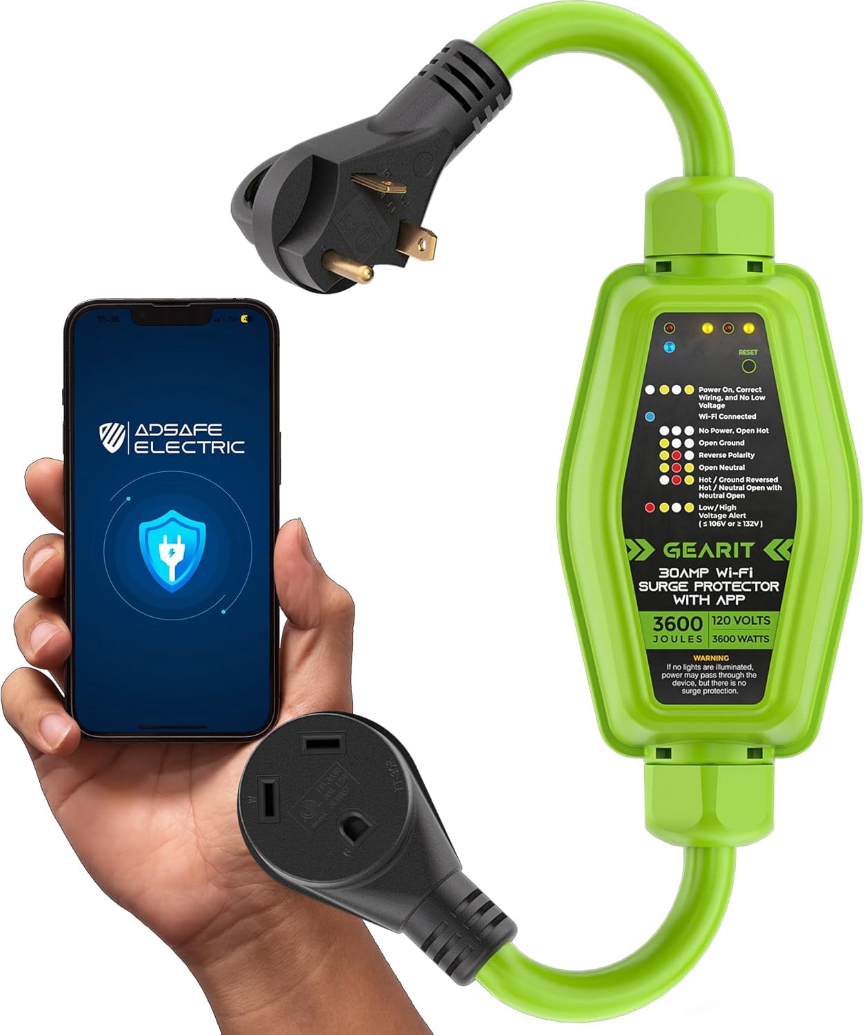GEARit RV Surge Protector 30 Amp (Wi-Fi with in-APP) Real Time Monitor ...