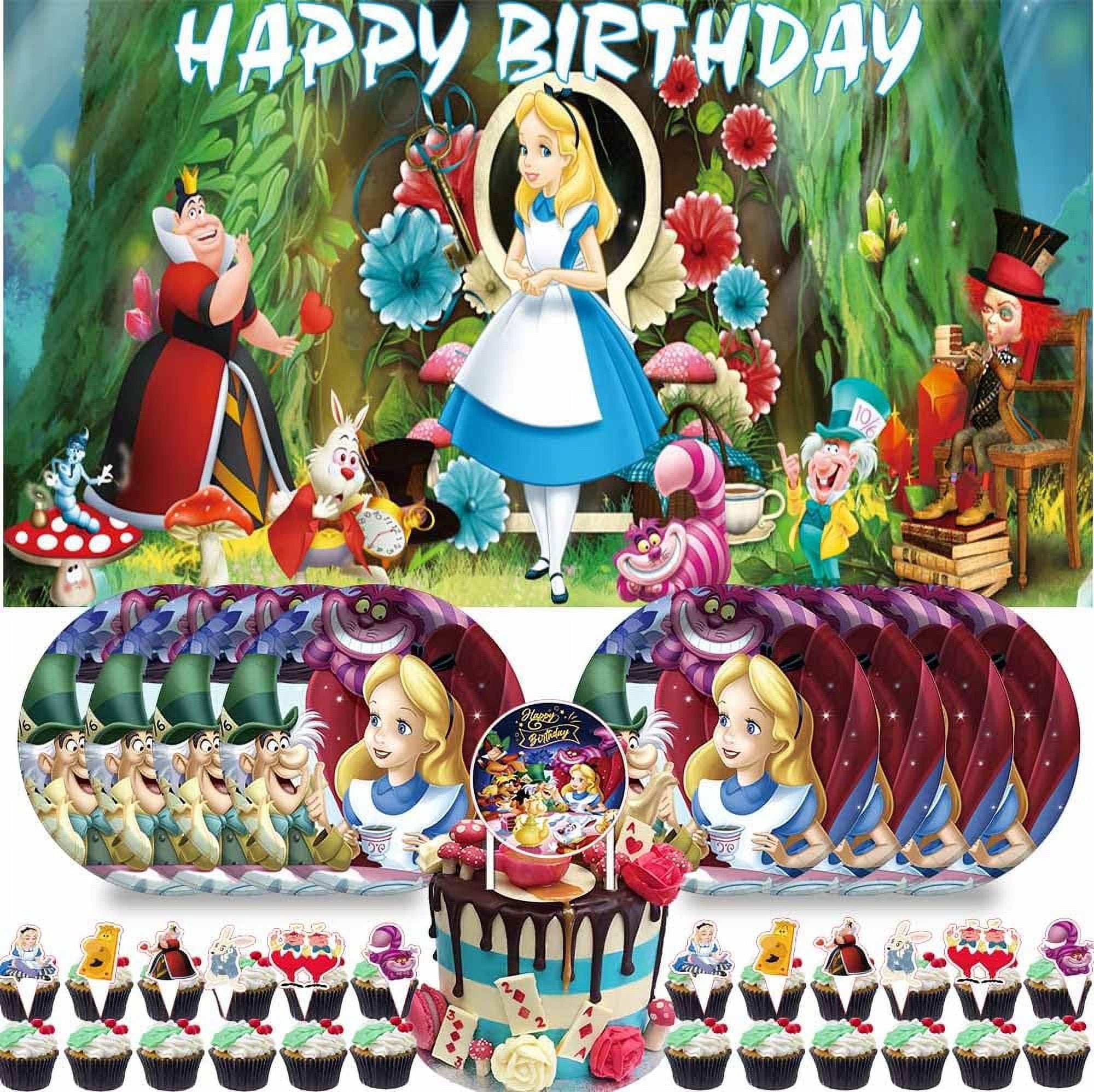 GEBBEM Alice in Wonderland MMF7 Party Supplies Birthday Decorations ...