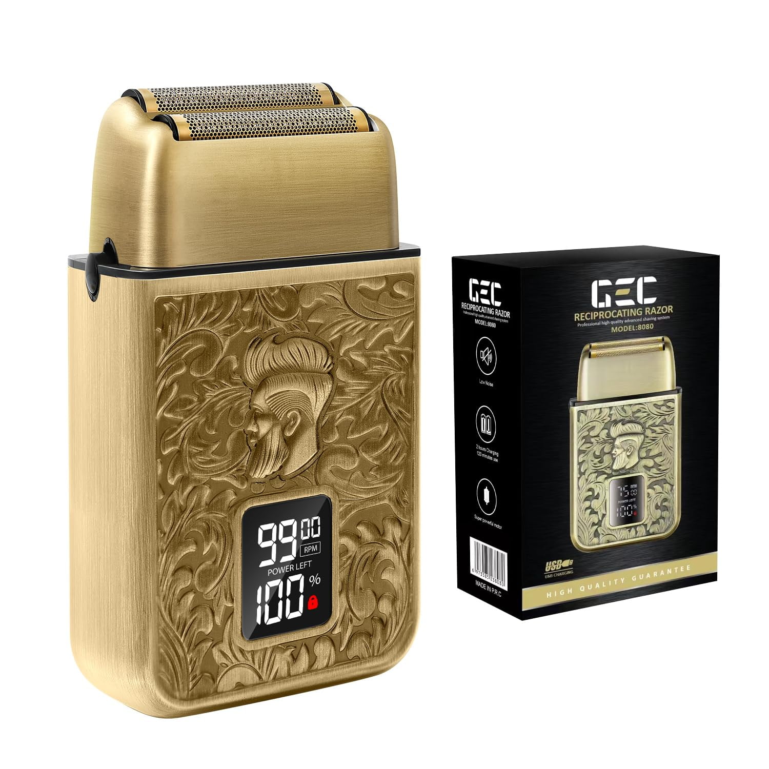 GEC Shavers for Bald Men, Foil Shaver with 3 Adjustable Speeds ...