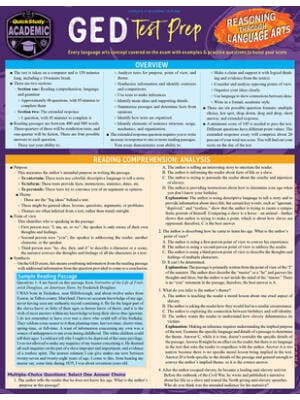 GED Test Prep - Reasoning Through Language Arts: a QuickStudy Laminated ...