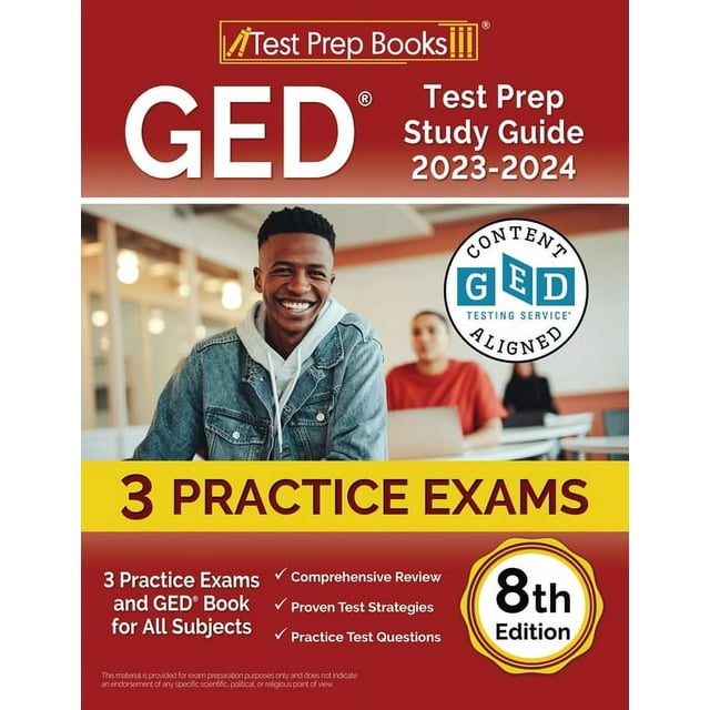 GED Test Prep Study Guide 2023-2024: 3 Practice Exams and GED Book for ...