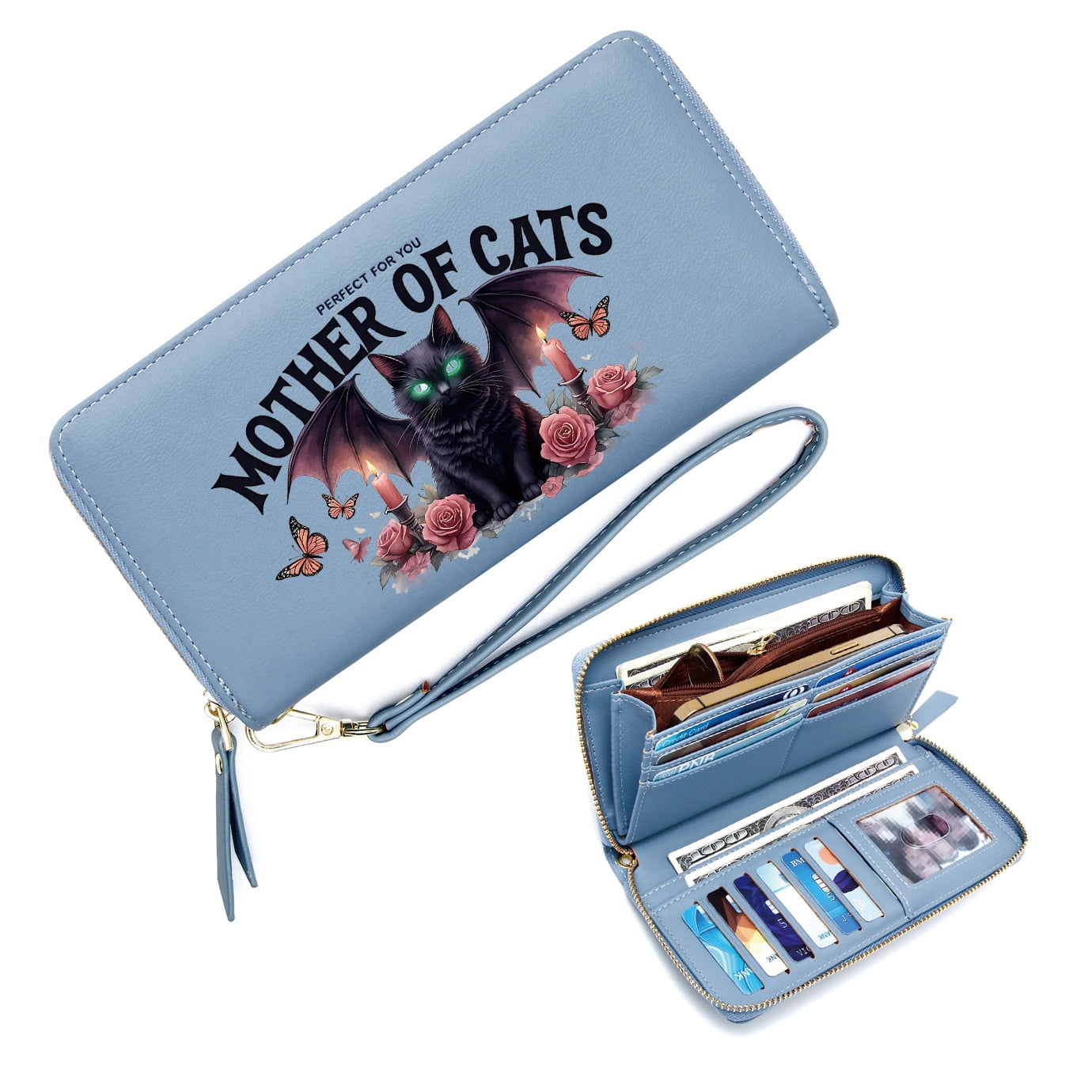 GEEAD Zipper Lady Credit Card Case Wallet Card Holder Wallet for Women ...