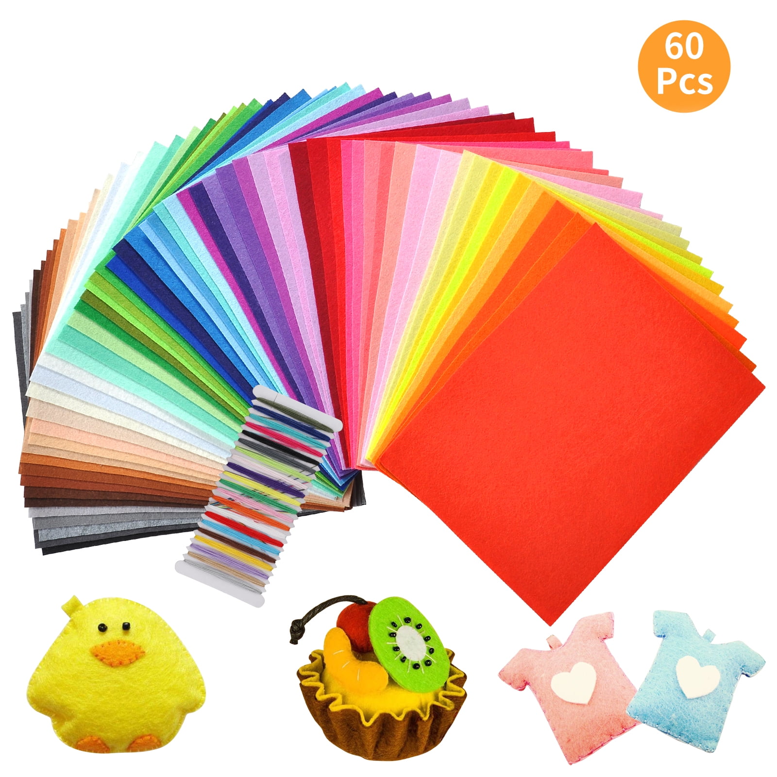 GEEDIAR Felt Fabric Sheets 8x12 inch Assorted Color 60pcs for DIY ...