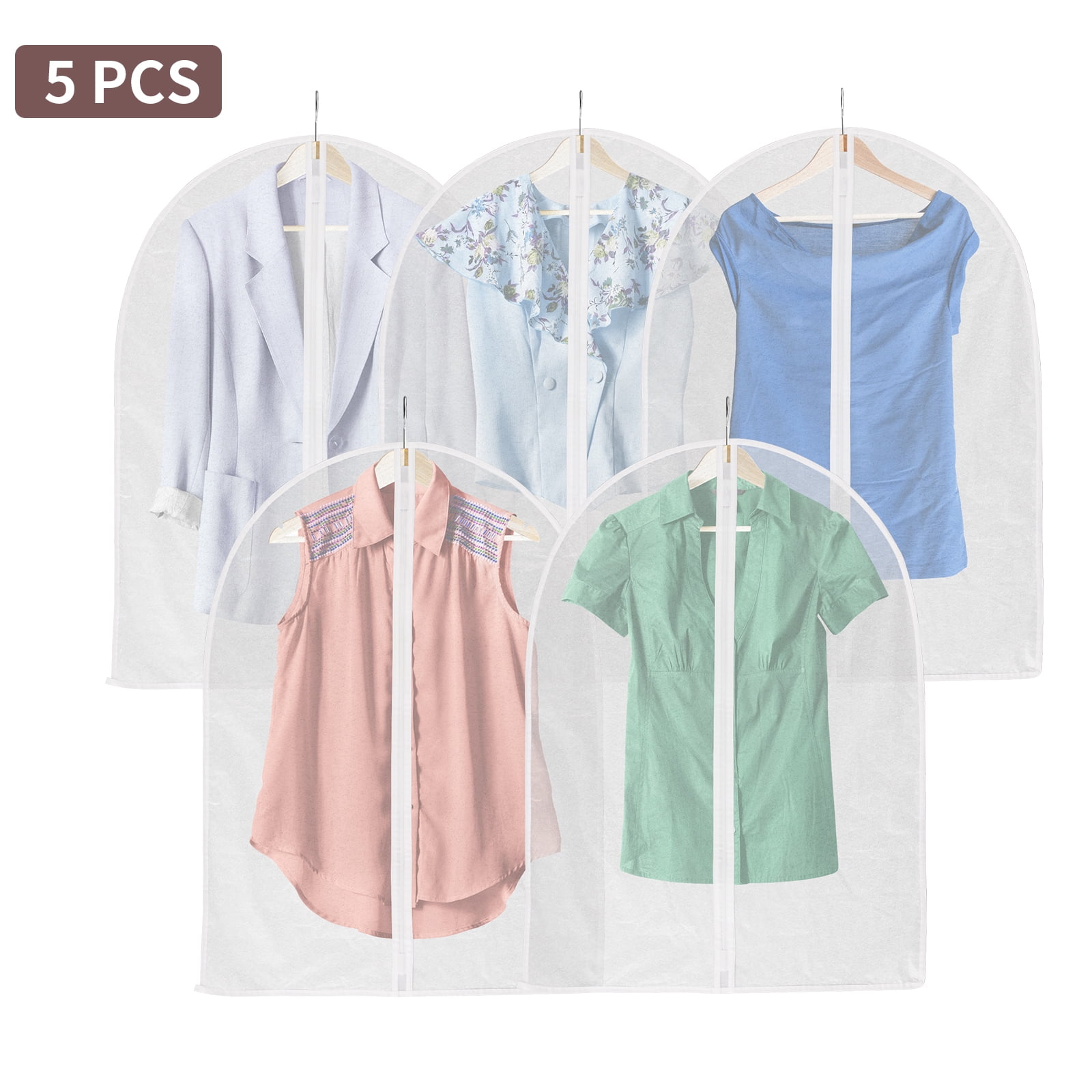 Geediar Clear Garment Bags For Hanging Clothes Dustproof Waterproof Suit Bags For Closet Storage