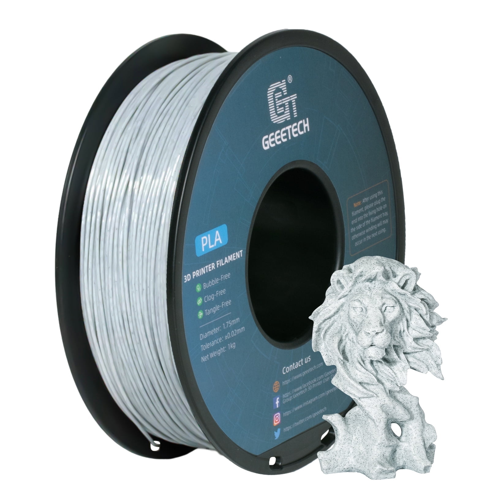GEEETECH Marble PLA 3D Printer Filament 1.75mm Toughness Enhanced ...