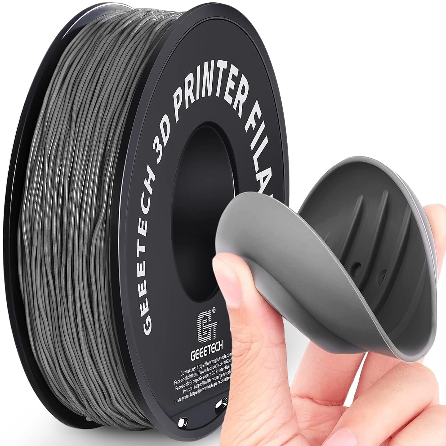 GEEETECH TPU Filament 1.75mm Flexible Soft 3D Printer Consumables Grey ...