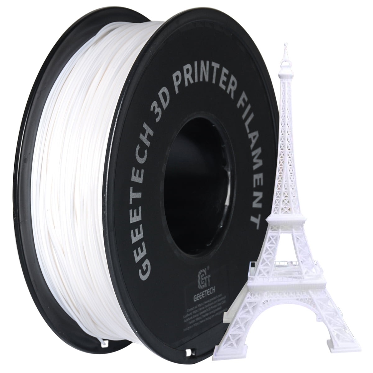 GEEETECH White PLA 3D Printer Filament 1.75mm Toughness Enhanced ...