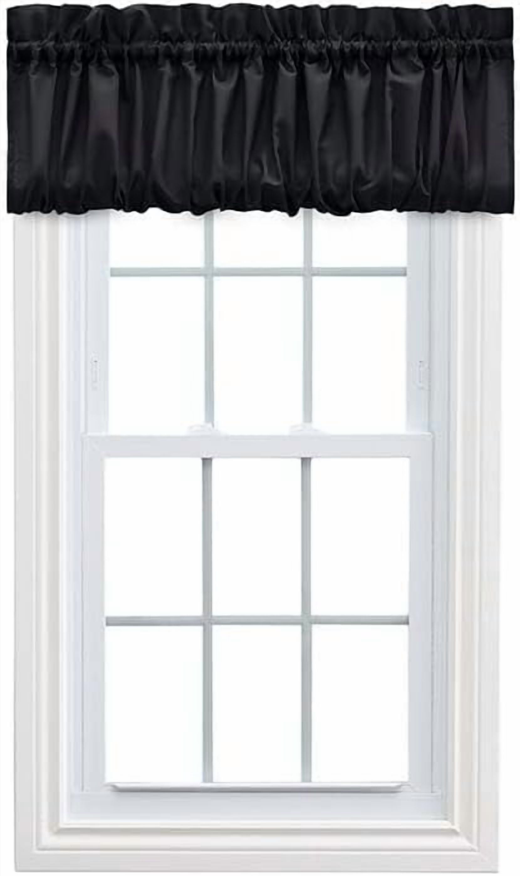 GEEHSA-Stacey Sheer Balloon Valance, 60" x 15", Black - Walmart.com