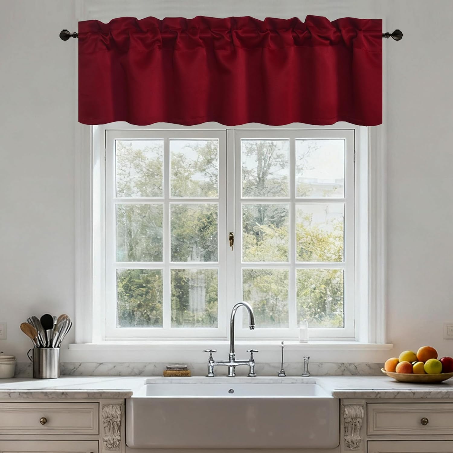 GEEHSA-Window Topper Valance Curtains, 52-Inch Extra Wide Machine ...