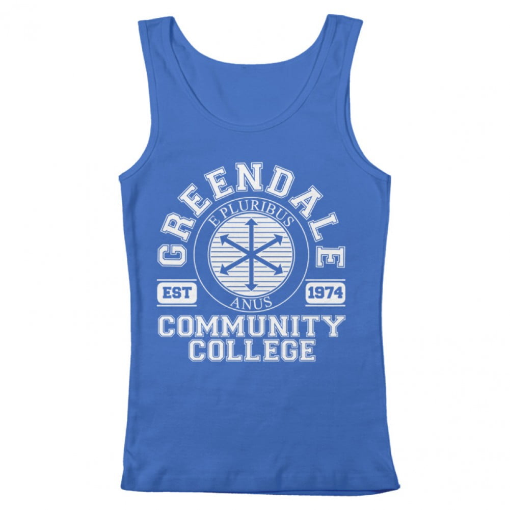 GEEK TEEZ Greendale Community College Original Artwork Inspired by Community Men's Tank Top Blue ...