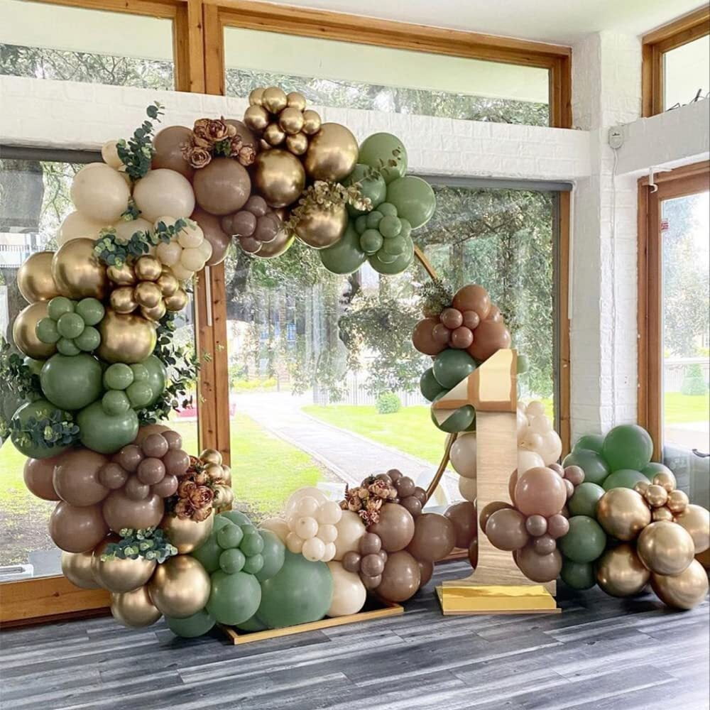 Geekeo Olive Green Gold Balloons Garland Arch Kit, Jungle Safari Theme - Walmart.com