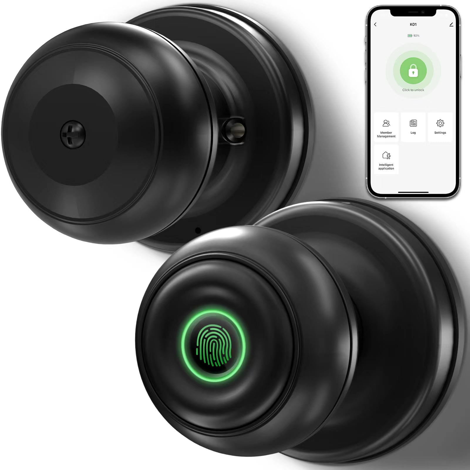 GEEKSMART Electronic Smart Door Lock with Fingerprint Unlock, App ...
