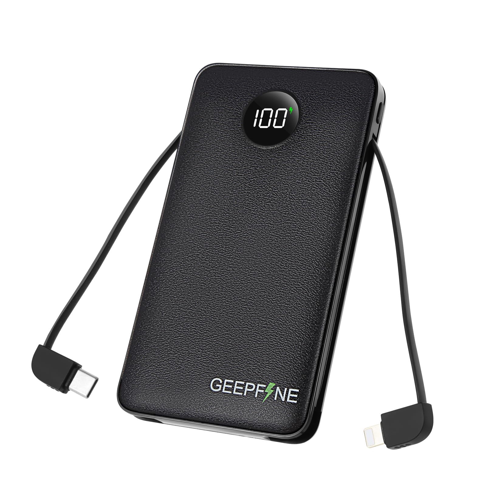 GEEPFINE Portable Charger,Portable Charger with Built in Cable Fast ...