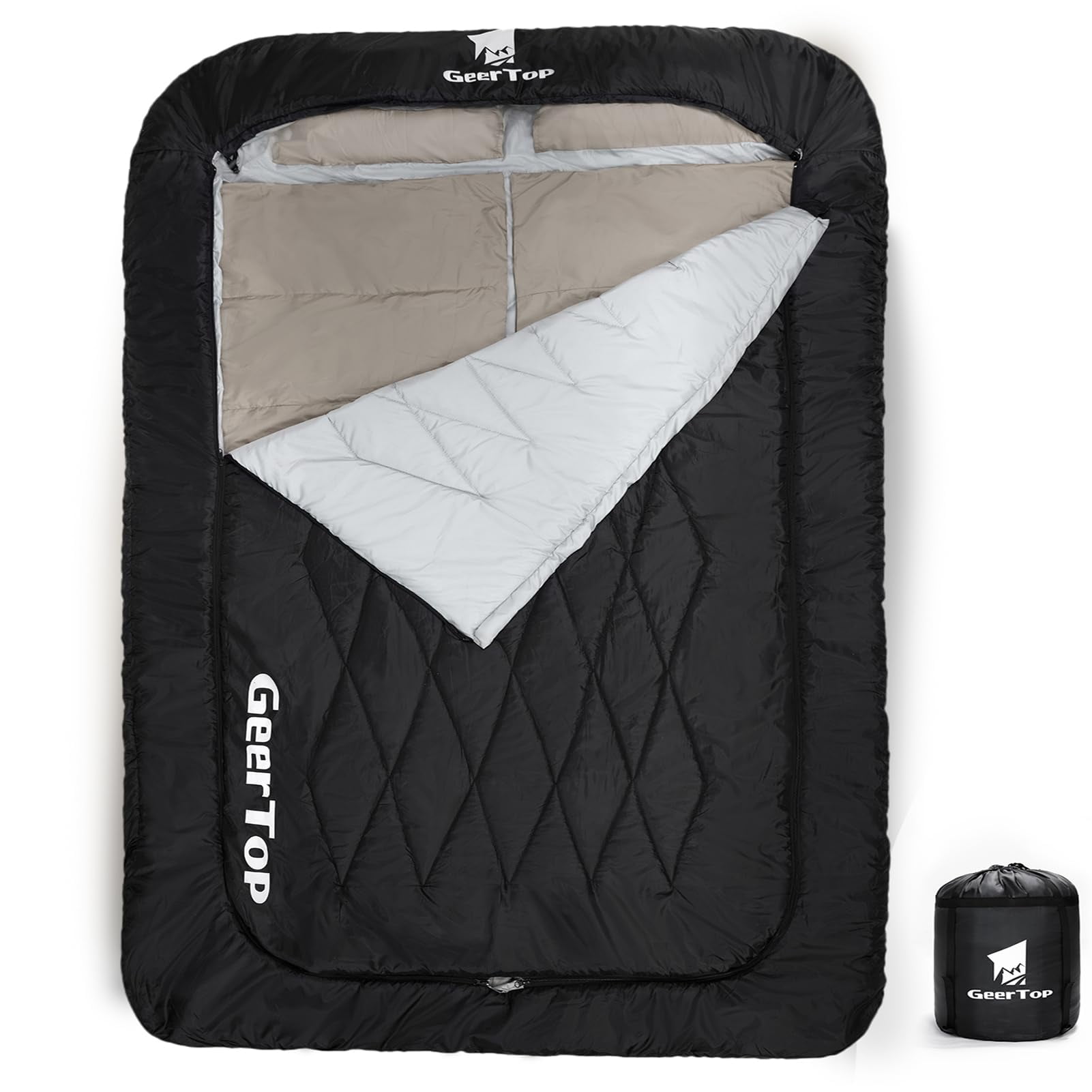 GEERTOP Comfort Doublewide Sleeping Bag with Blanket Queen Size Two ...